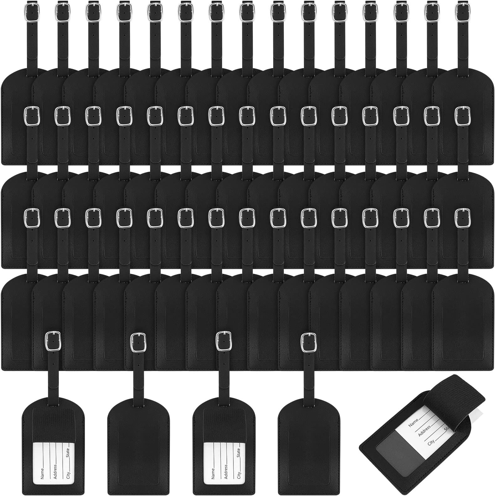 Amazon.com: Hillban 50 Pieces Bulk Luggage Tag Travel Bag Leather ...