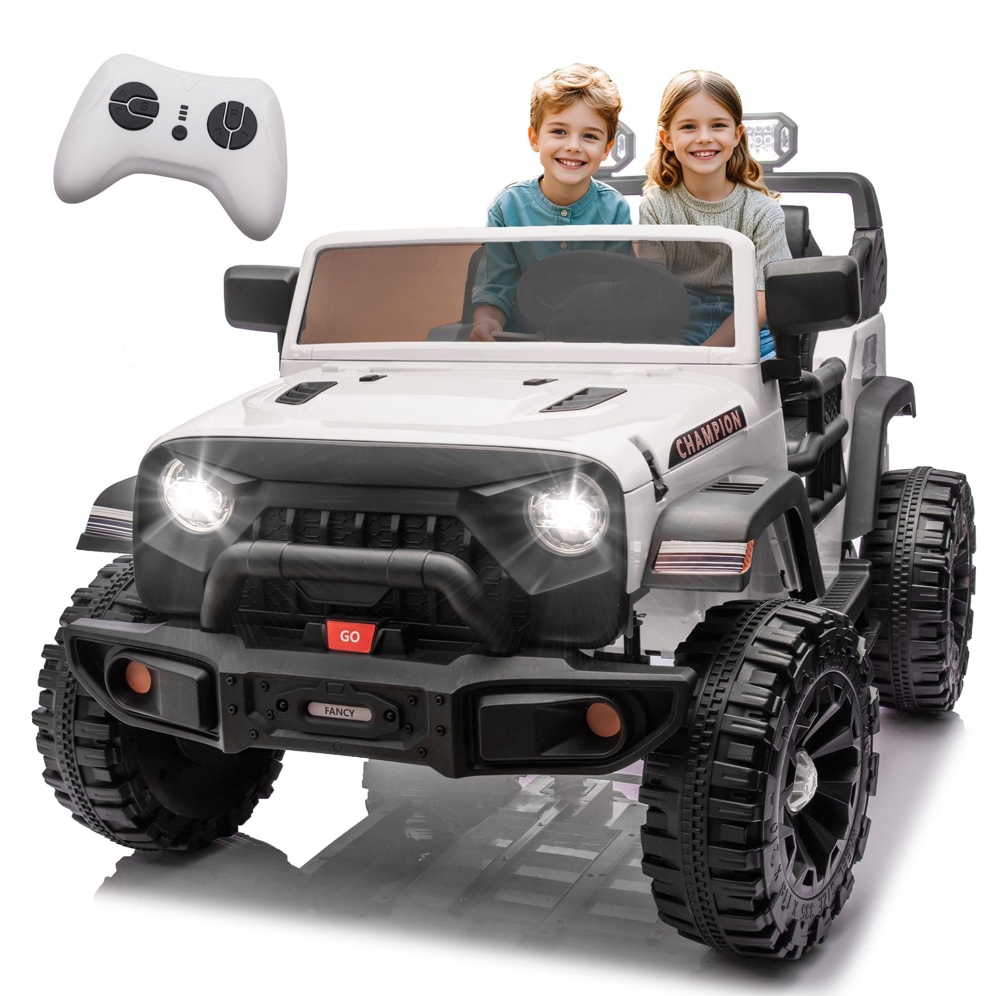 Amazon.com: 24V 2 Seater Kids Ride On Car, Electric Truck, Ride on Toys for Big Kids with ...