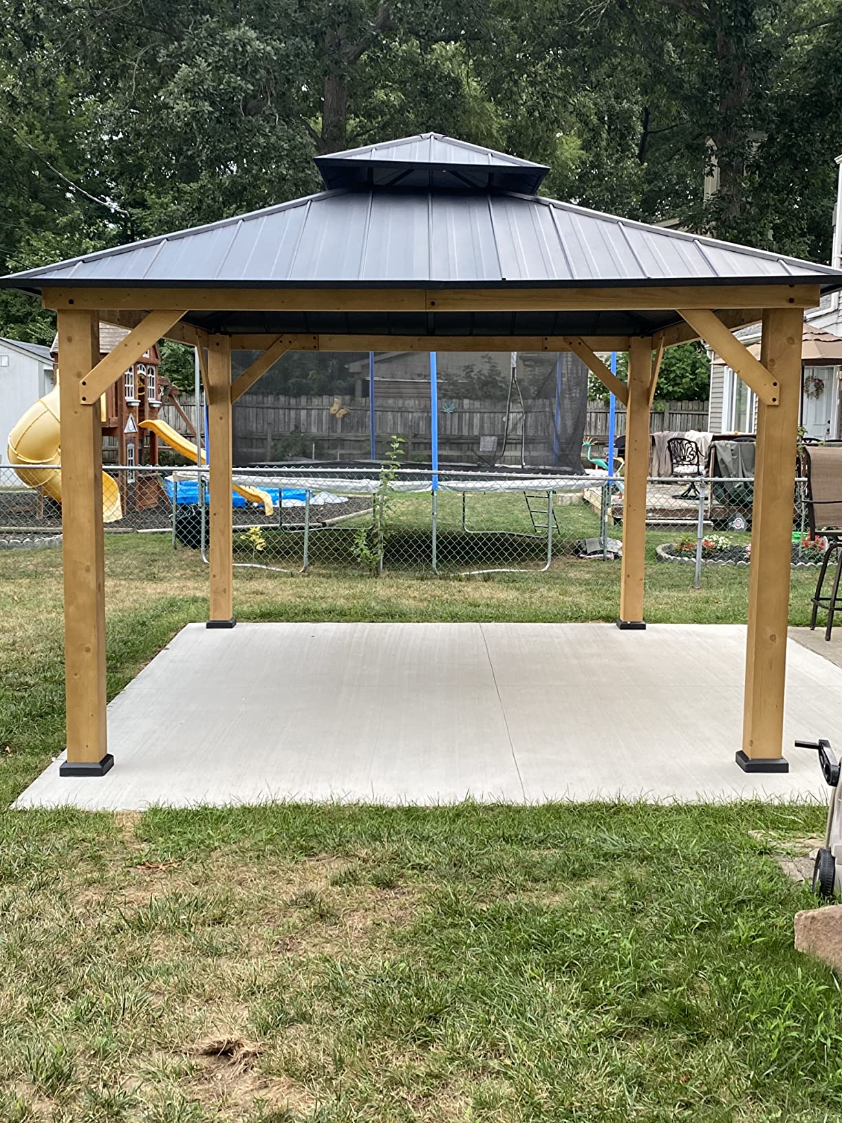$106/mo - Finance RICHRYCE 11' x 13' Solid Wood Gazebo, Hardtop Gazebo ...