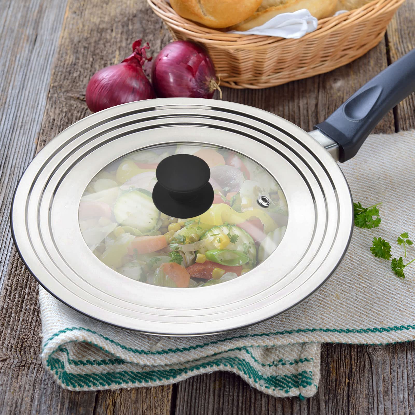 WishDirect Universal Lid for Pots and Pans - One Size Fits All 8.25-12 ...
