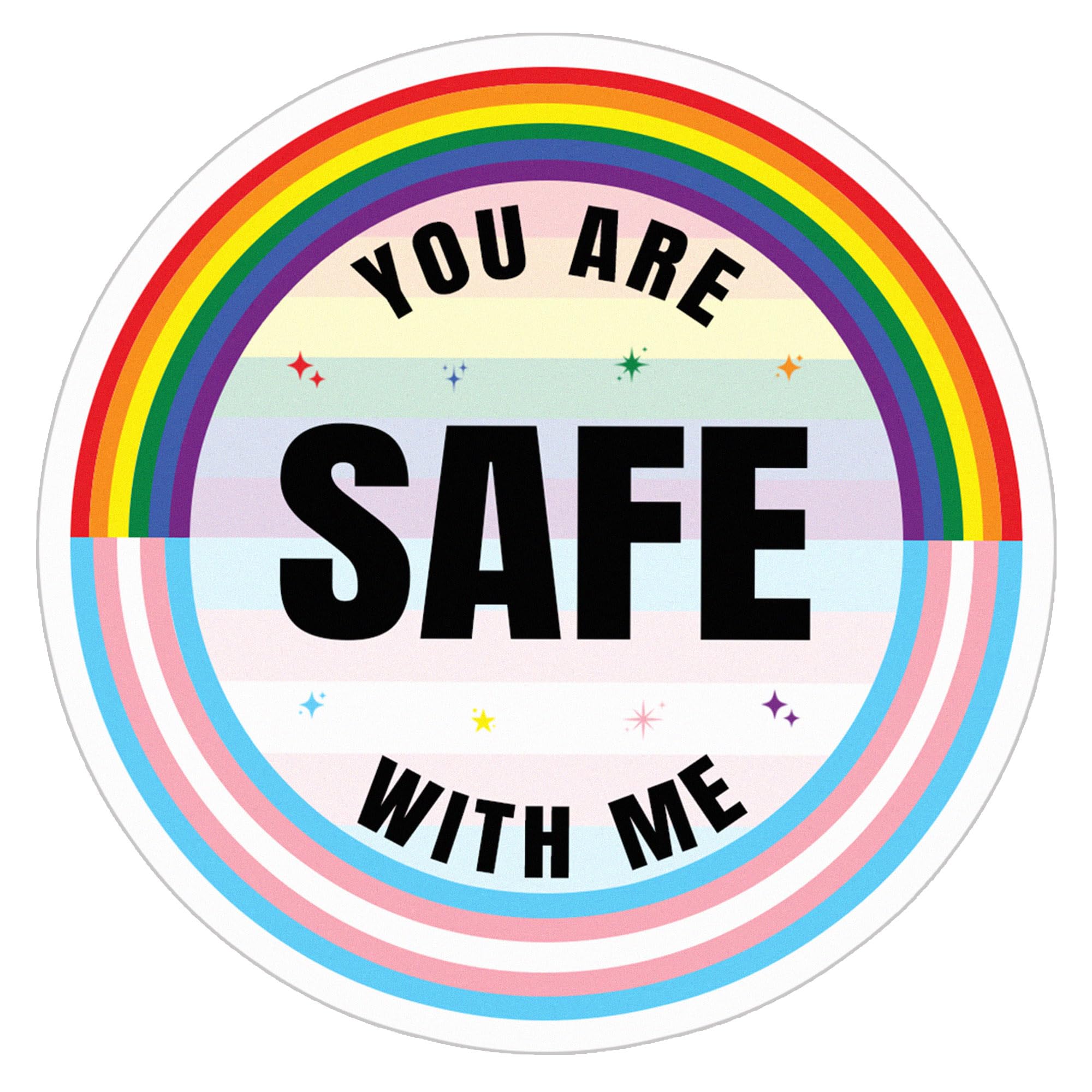 Amazon.com - LGBTQ Pride Sticker You are Safe with Me LGBTQ Flag Trans ...