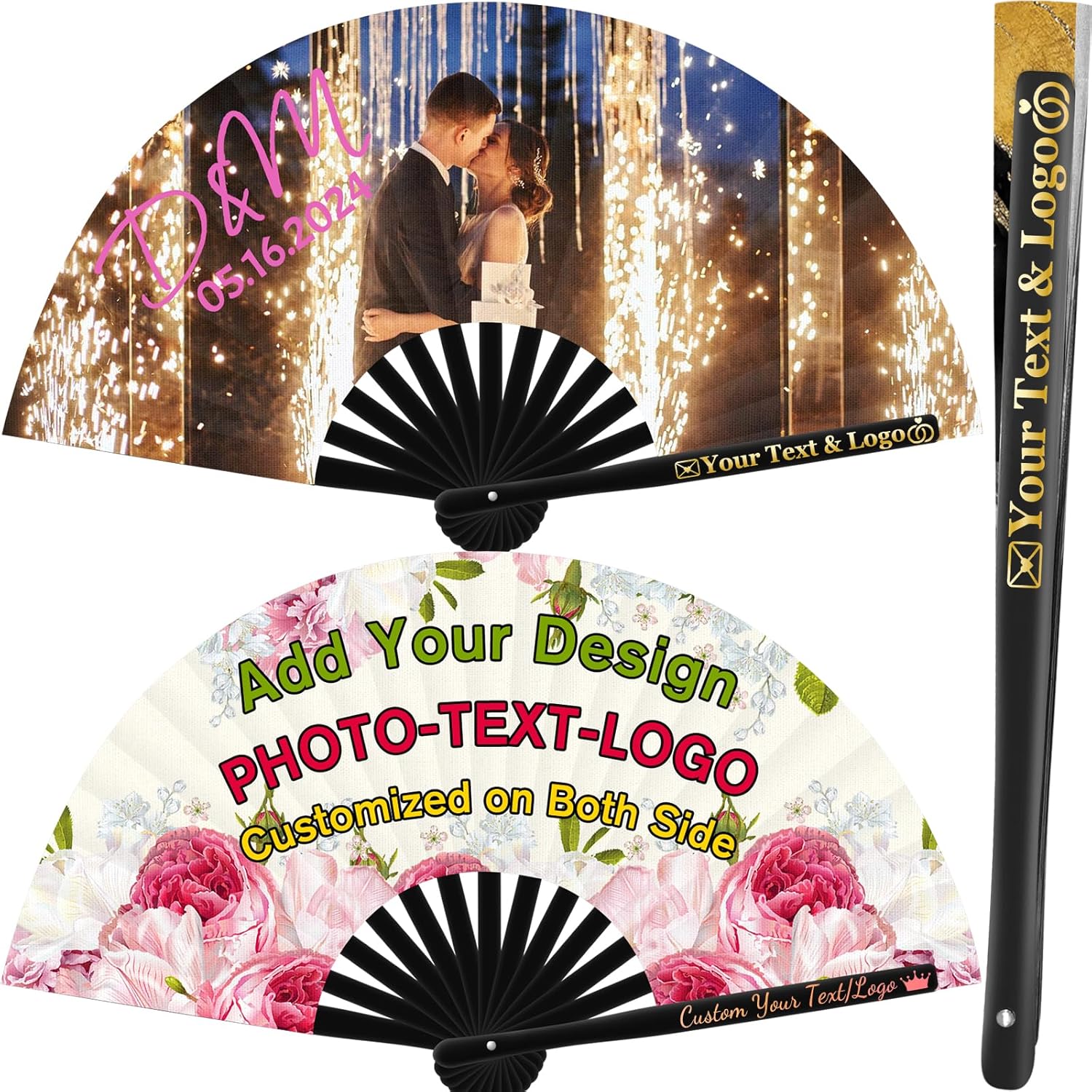 Amazon.com: SeeWeLove Decorative Folding Fans Personalized Fans Custom ...