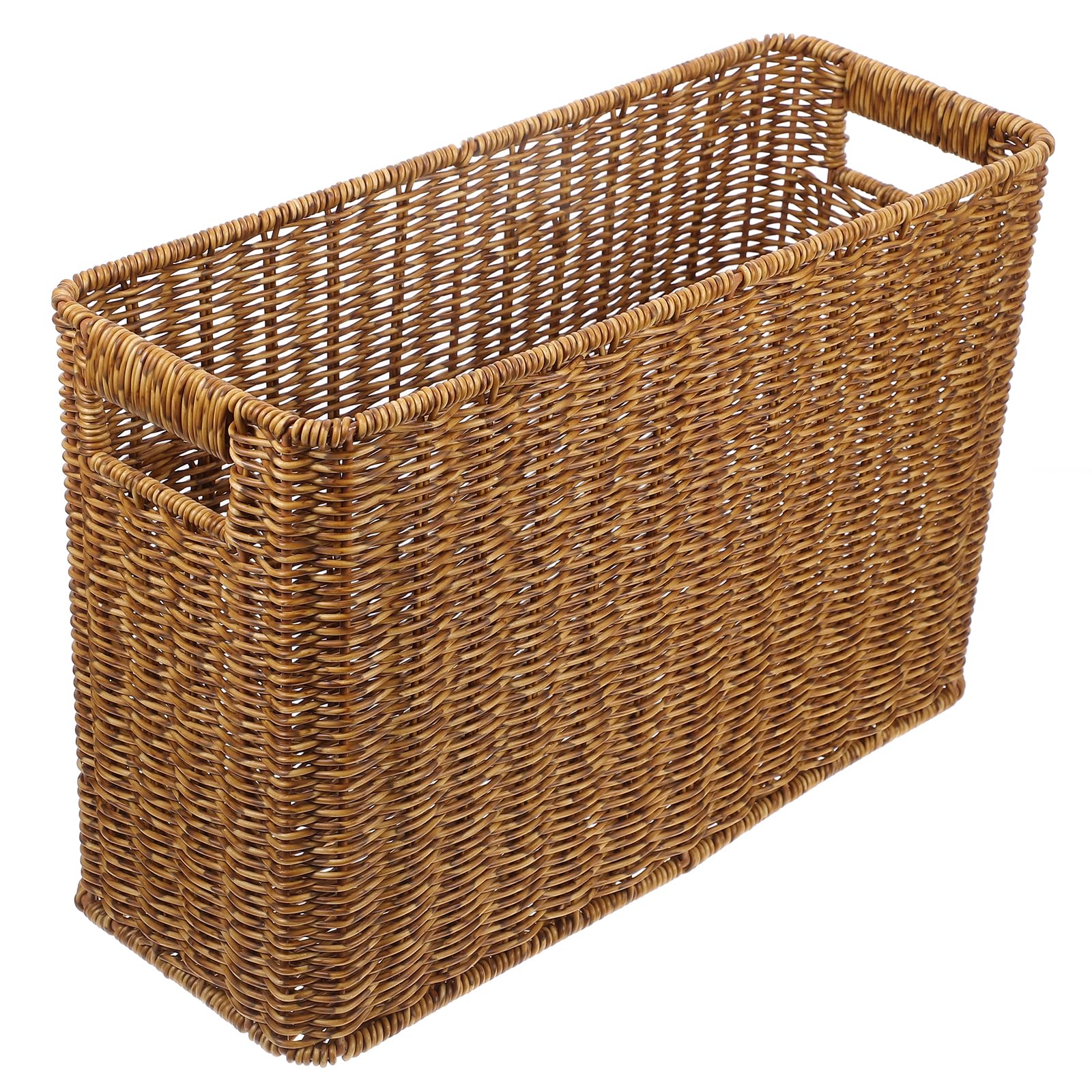 Alipis Magazine Storage Organizer Hand Woven Magazine Basket Magazine ...