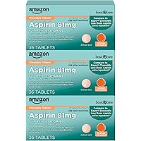 108ct Amazon Basic Care Aspirin 81 mg Pain Reliever Tablets