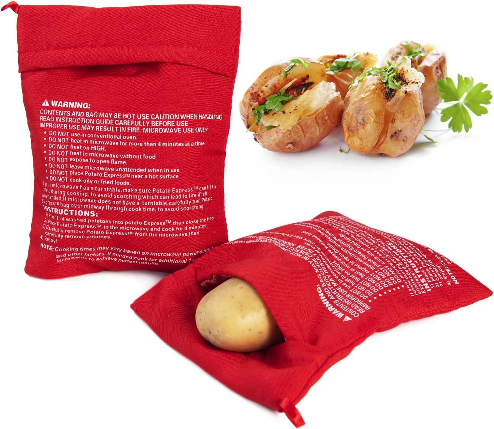 Amazon.com: Microwave Potato Bag, 3 Pack Reusable Express Microwave ...