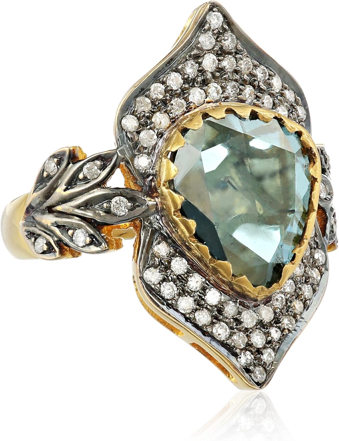 Amazon.com: Fine Jewelry by Kevia "Byzantium" Blue Diamond Acorn Ring ...