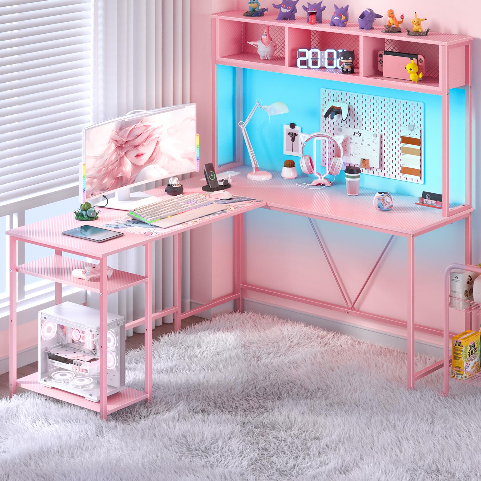 Snapklik.com : Yoobure L Shaped Desk Gaming Desk