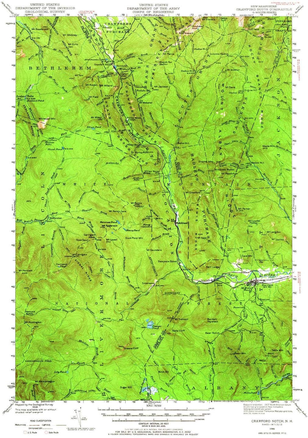 Amazon.com : YellowMaps Crawford Notch NH topo map, 1:62500 Scale, 15 X ...