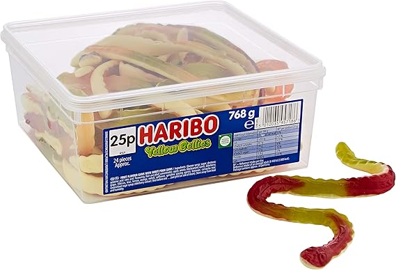 Haribo Giant Snakes Yellow Bellies Sweets Tub, 768g : Amazon.co.uk: Grocery