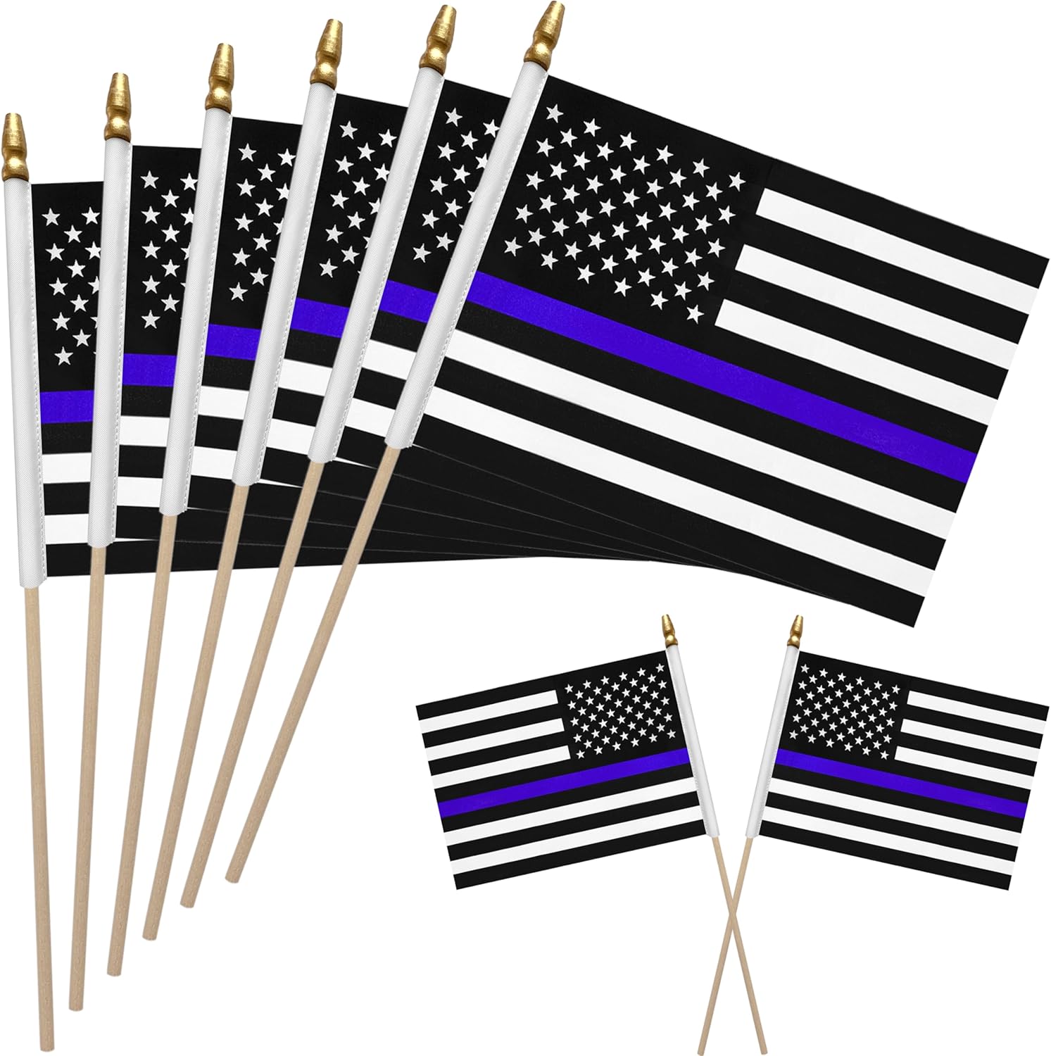 Amazon.com : WEITBF 12 Pack 8×12 Inch Thin Blue Line American Flags ...