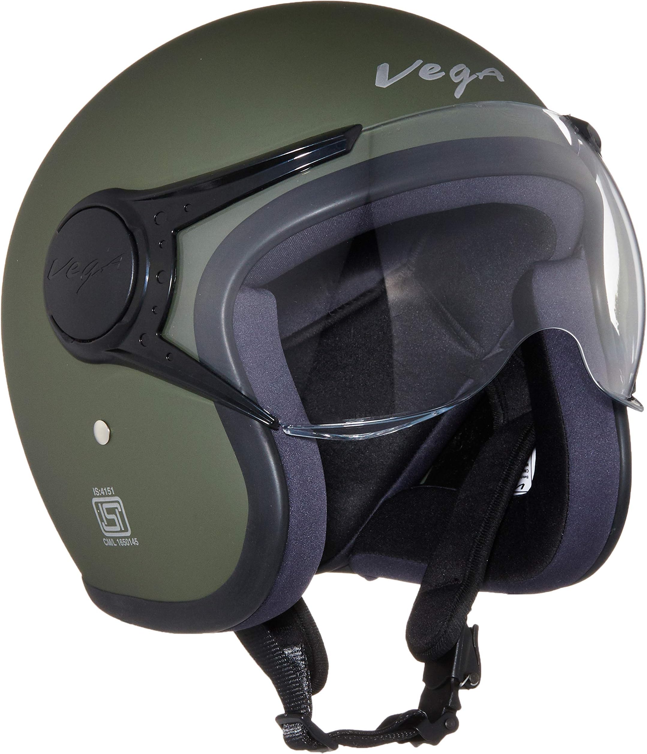 Vega Jet ISI DOT Certified Matt Finish Open Face Helmet for Men and ...
