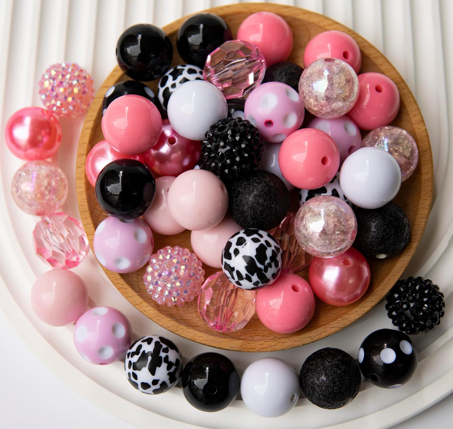 Amazon.com: 50pcs Bubblegum Beads, Ocean Bubblegum Beads 20mm Bulk ...