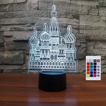 SUPERHONGJIHAO Night Light for Kids 3D Castle Led Lamp with Remote ...