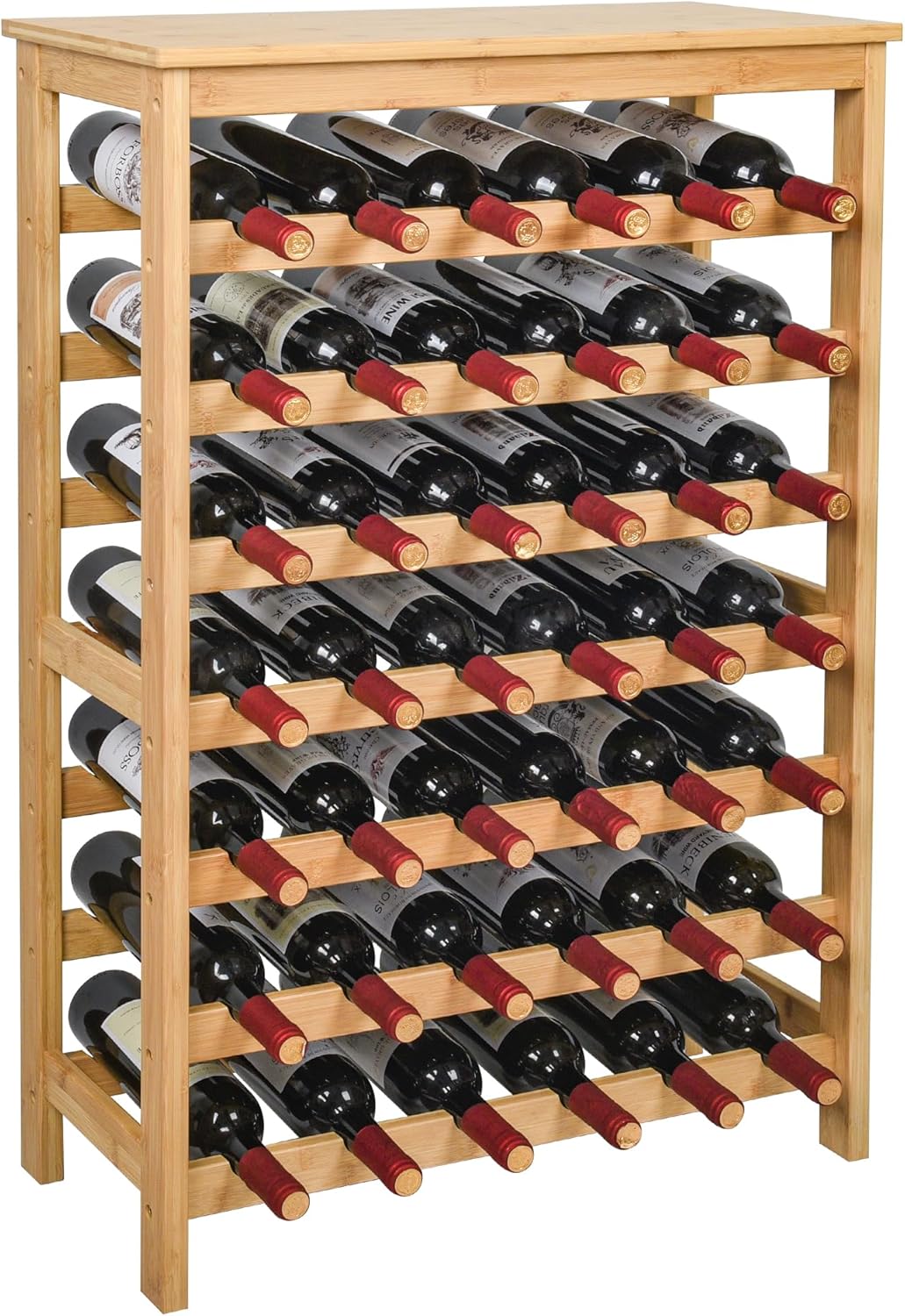 Amazon.com: VASMIA 42 Bottles Bamboo Wine Rack,7-Tier Wine Rack ...