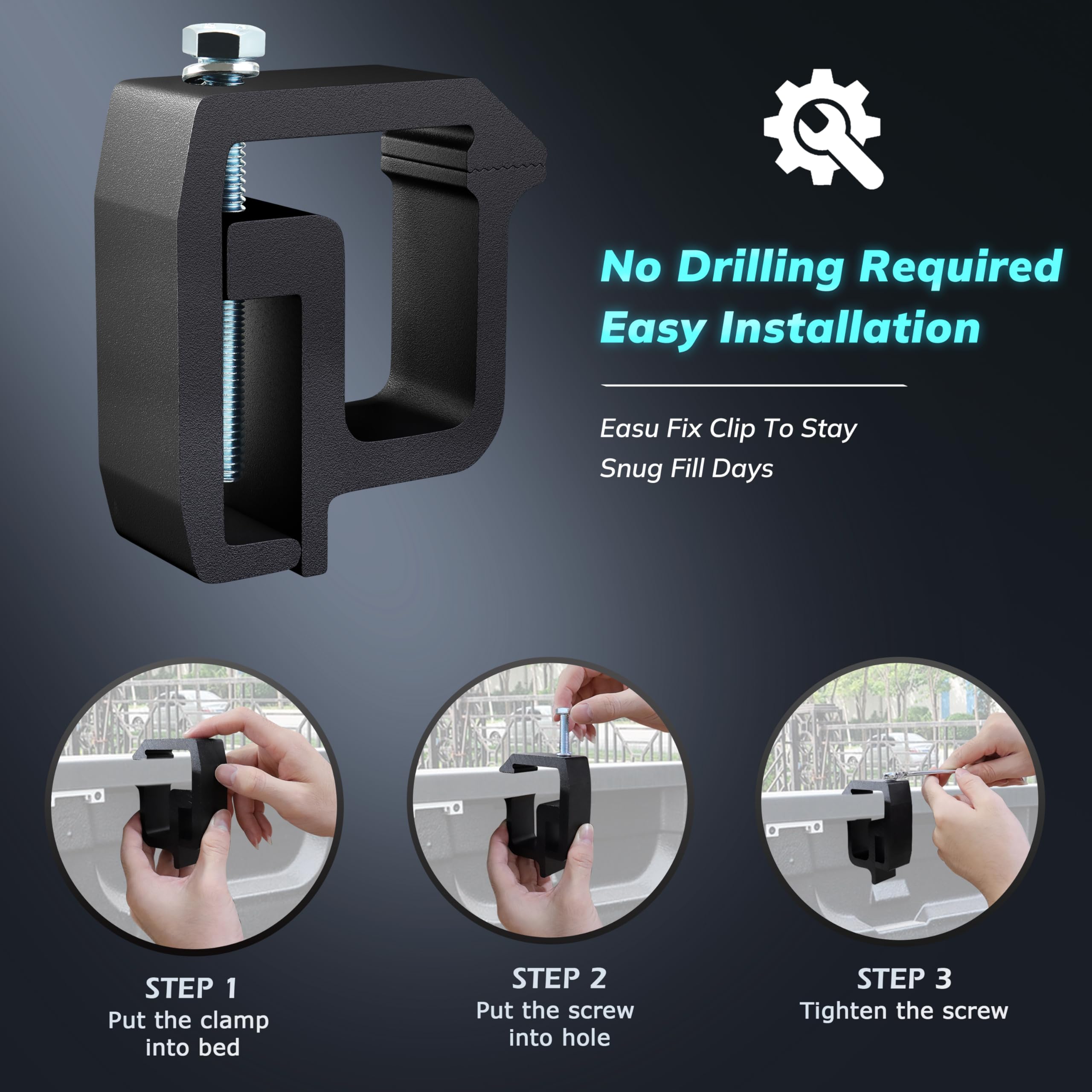 Snapklik.com : QYMOPAY Truck Cap Mounting Clamps, Heavy Duty Camper ...
