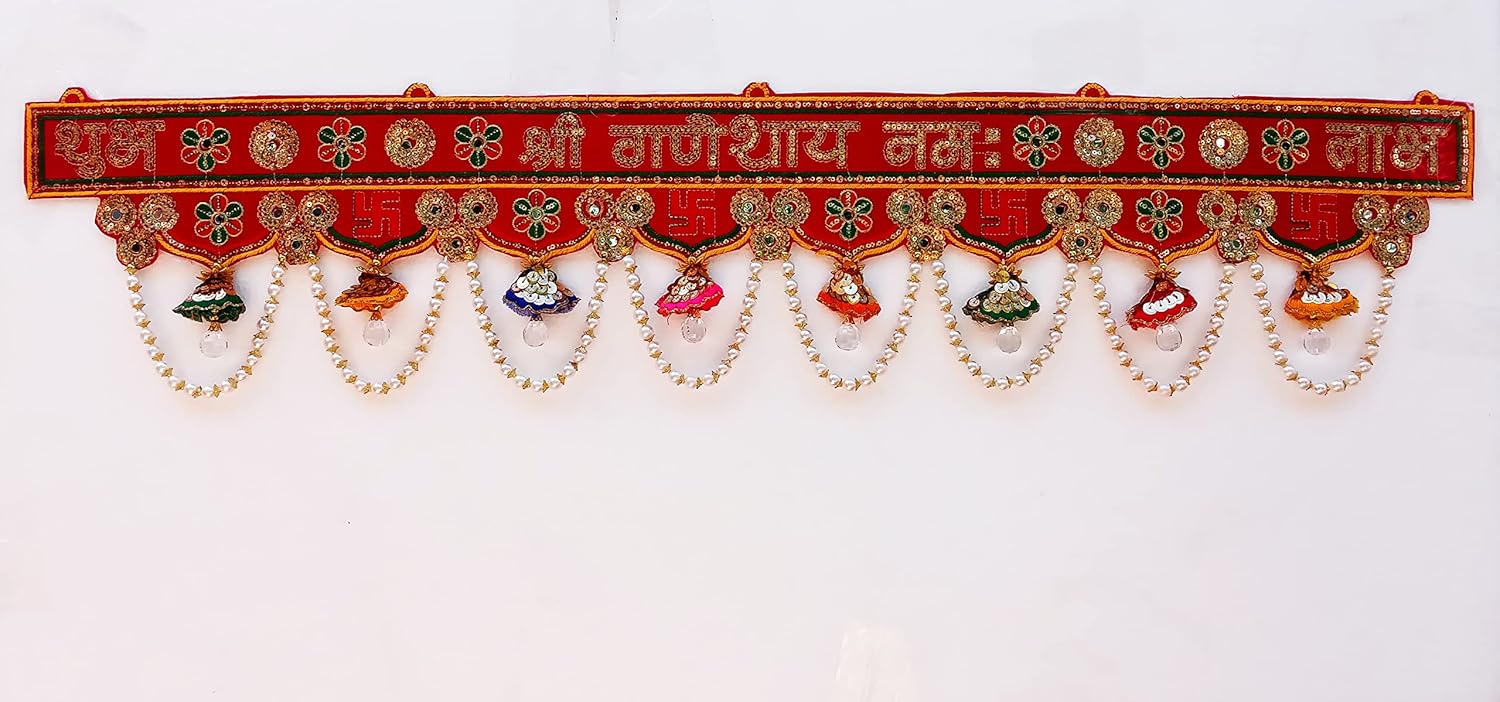 Amazon.com: CraftVatika Shri Ganesha Shubh Labh Toran Bandarwal for ...