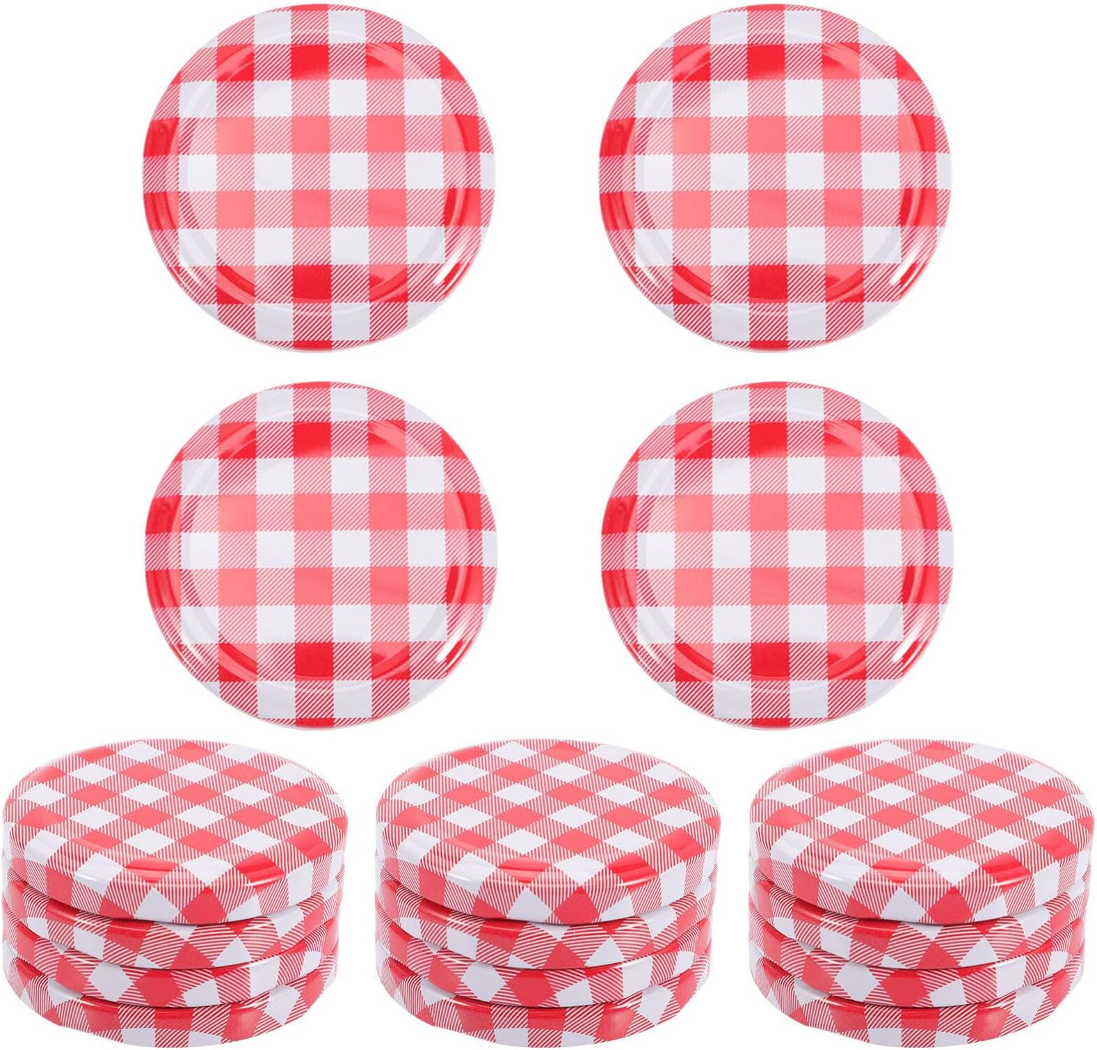 Nutley's 63mm Diameter Gingham Lid for Jam Jars - Red (Pack of 12 ...