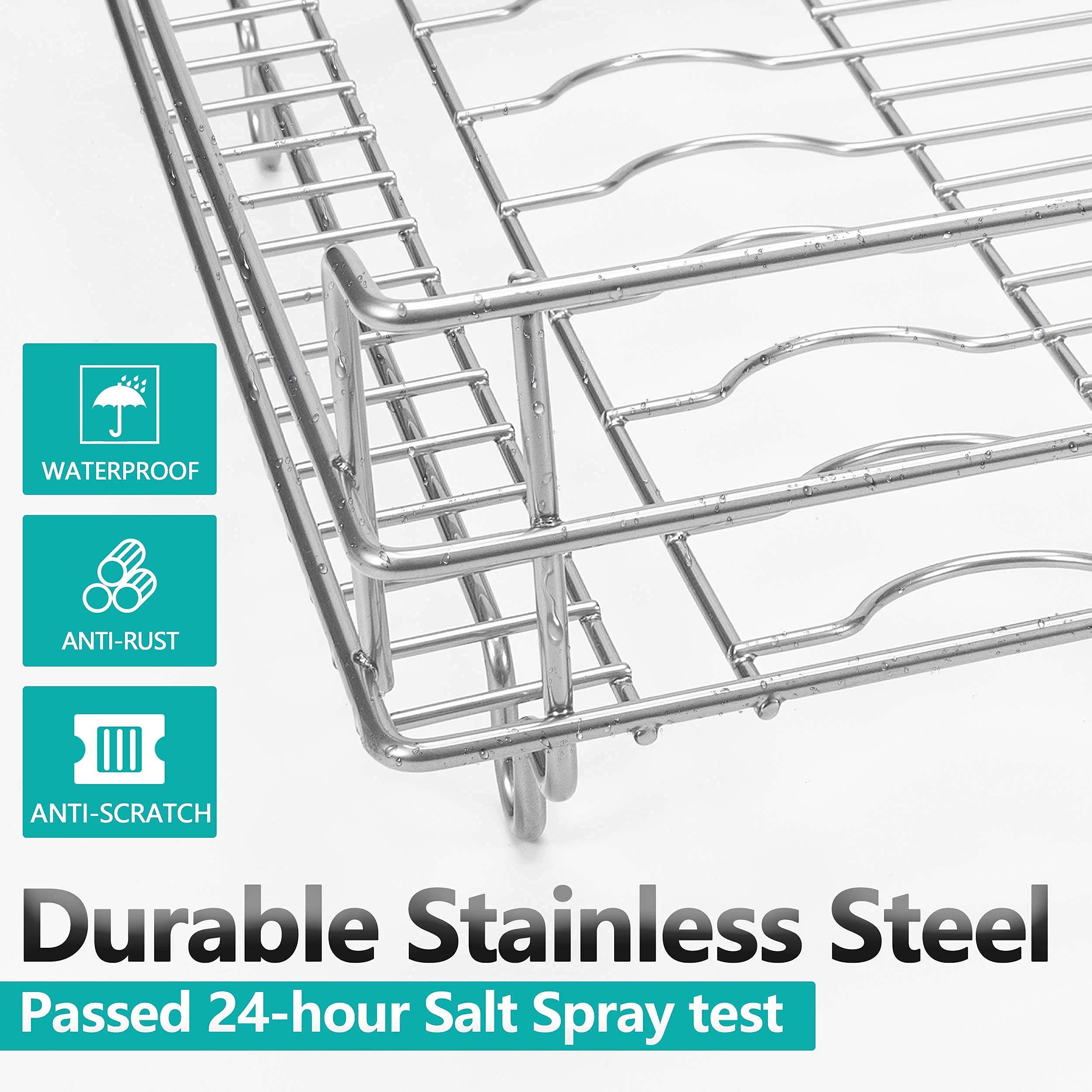 Dish Drying Rack and Drainboard Set, romision 2 Tier Large Dish Rack ...