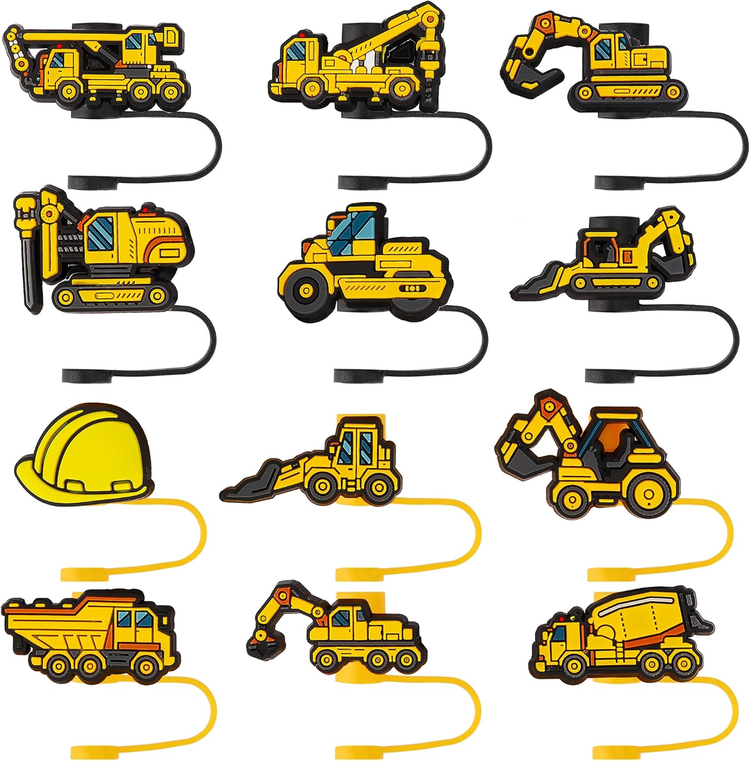 Amazon.com: Mortd 12Pcs Construction Straw Covers Cap, Excavator ...