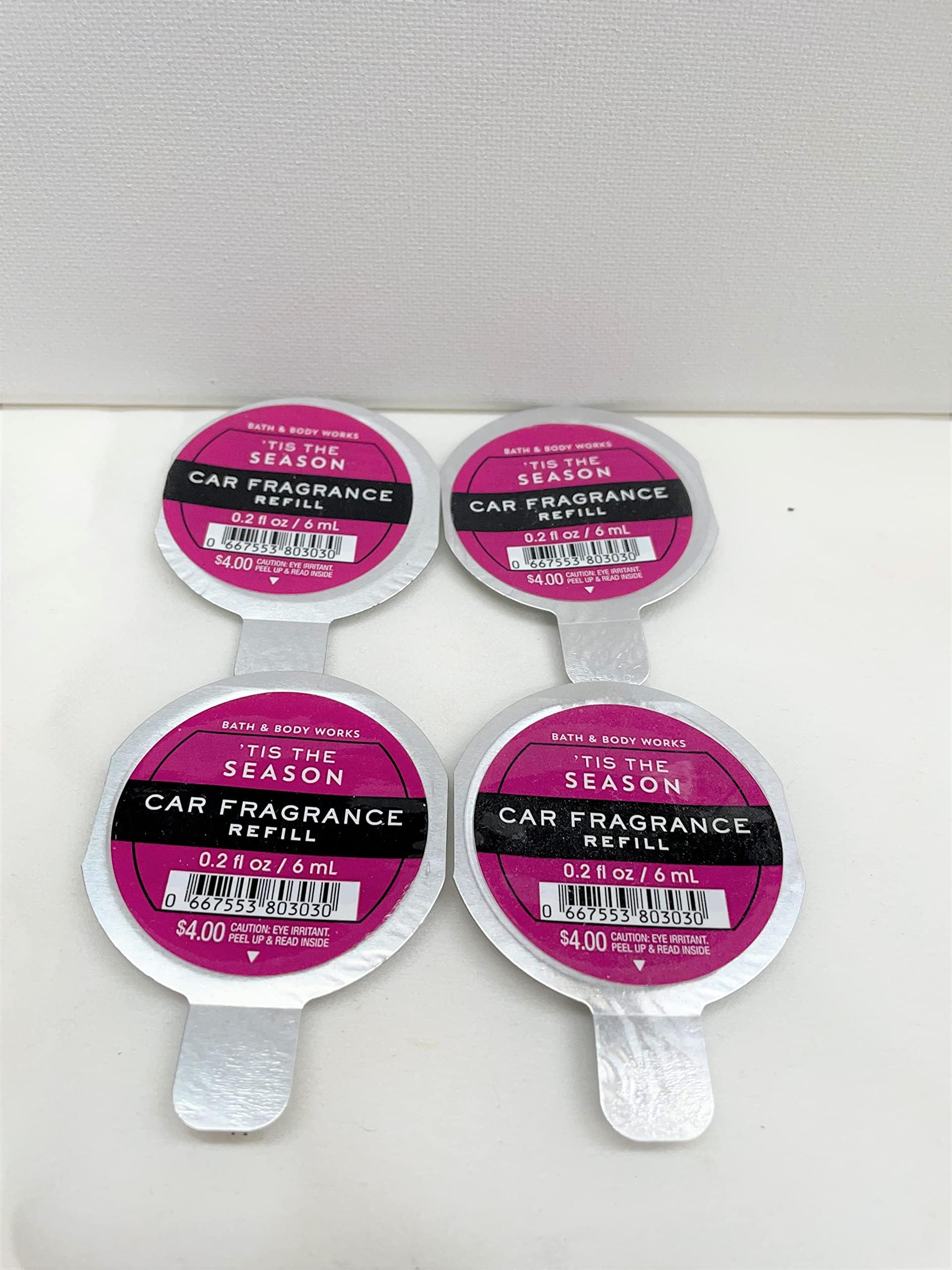 Amazon.com: Car Fragrance Refill 4 Counts x 0.2 oz ('Tis The Season ...