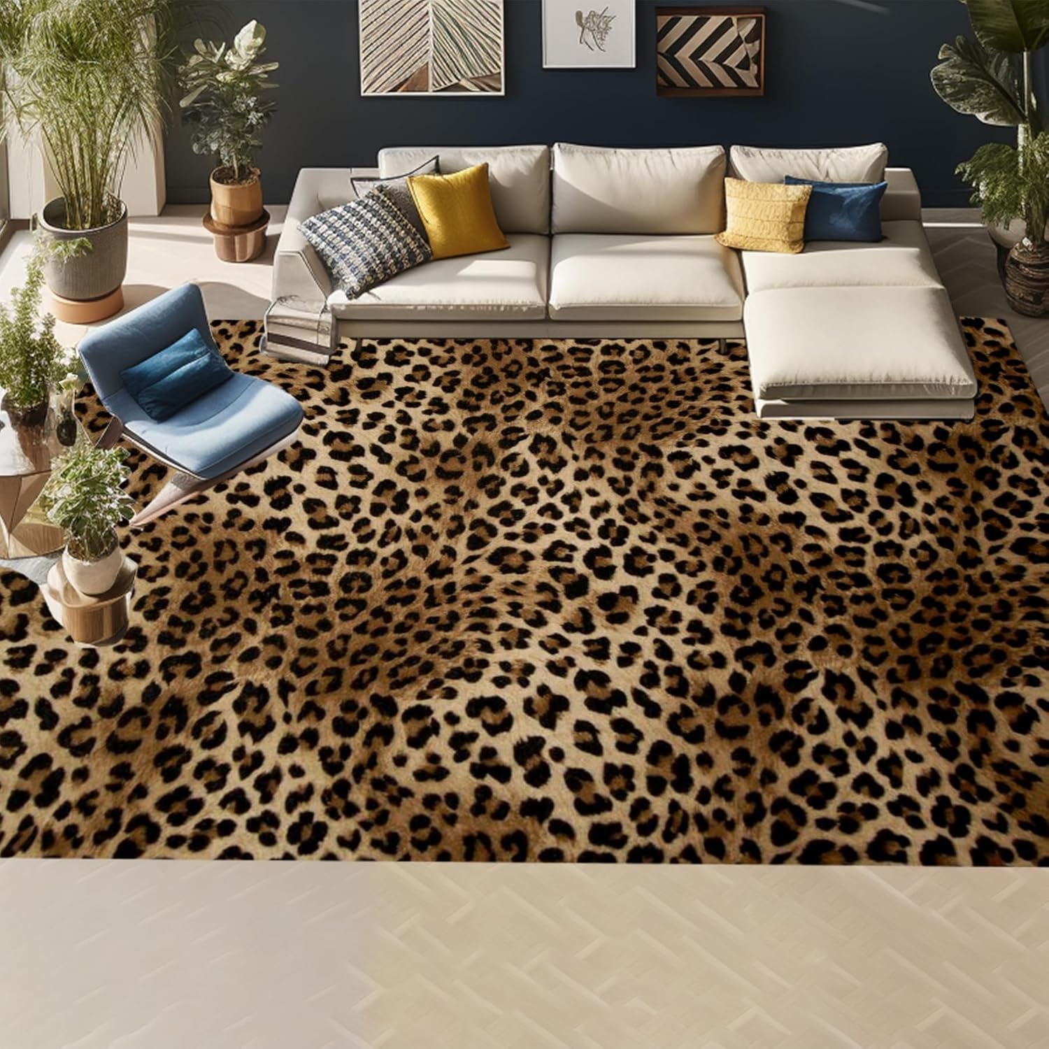 Amazon.com: Leopard Area Rug Leopard Animal Print Rug Living Room Rug 1 ...