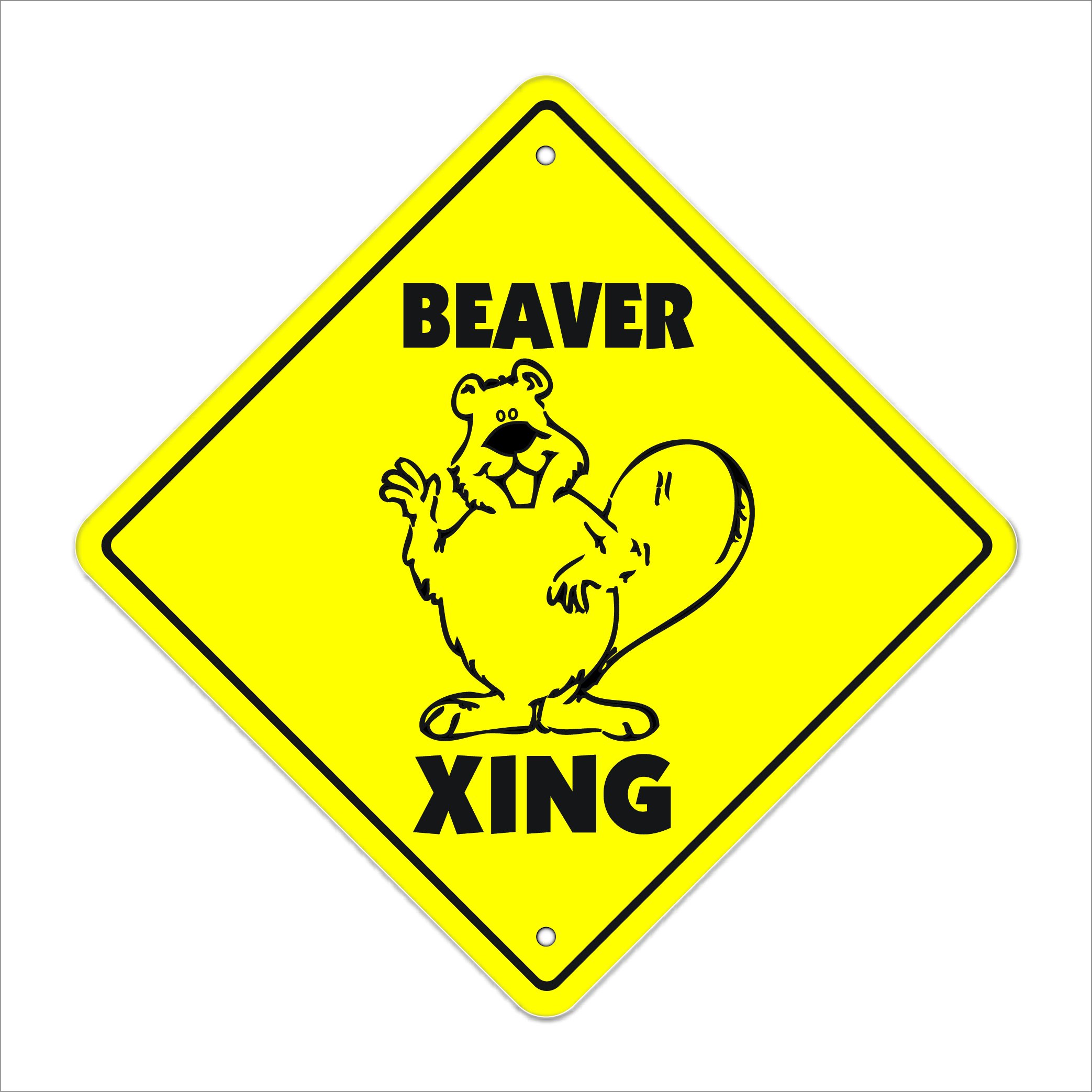 Amazon.com: Beaver Crossing Sign Zone Xing | Indoor/Outdoor | 14" Tall ...