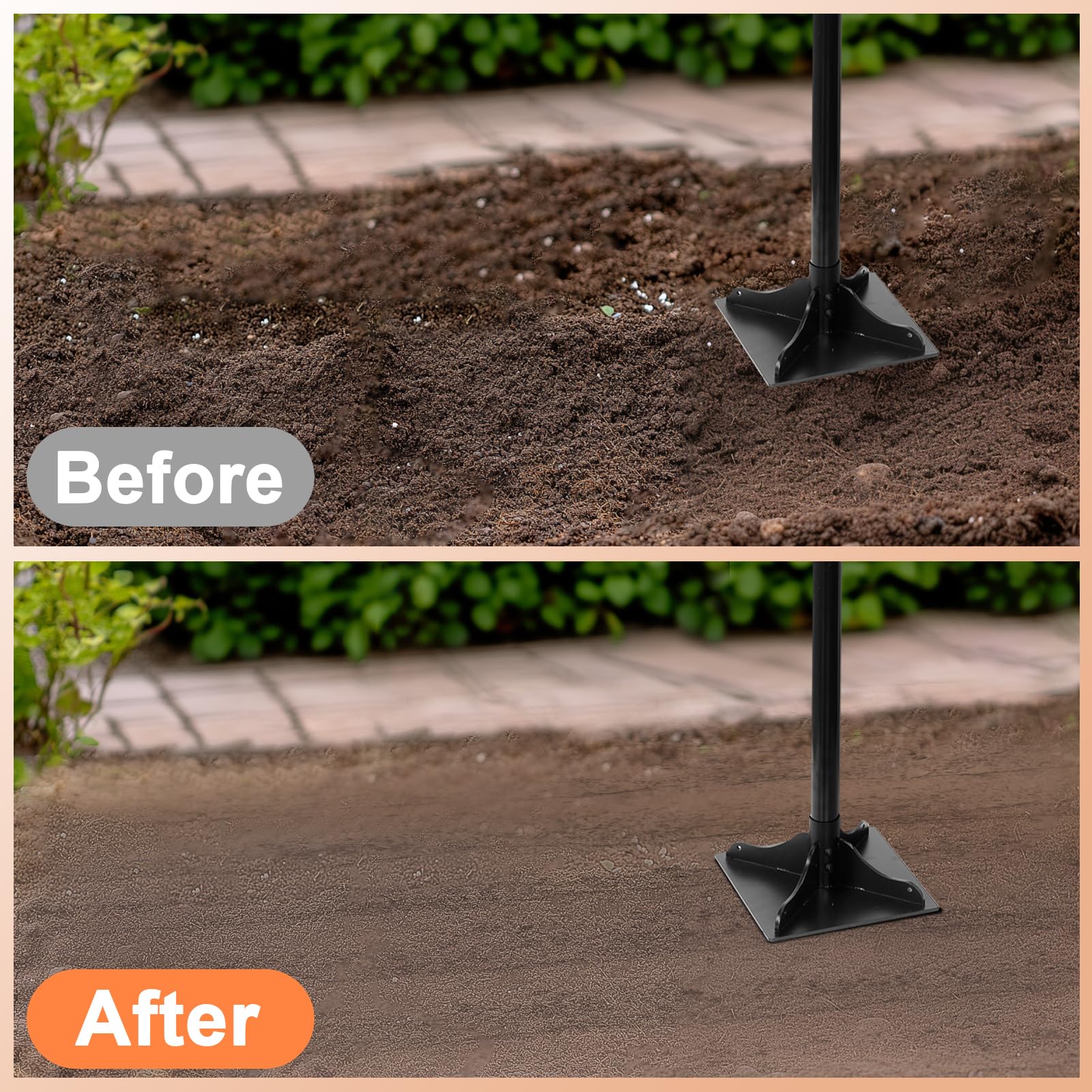 Snapklik.com : Heavy-Duty Steel Tamper, 8x8 Inch Laborsaving Ergonomic ...