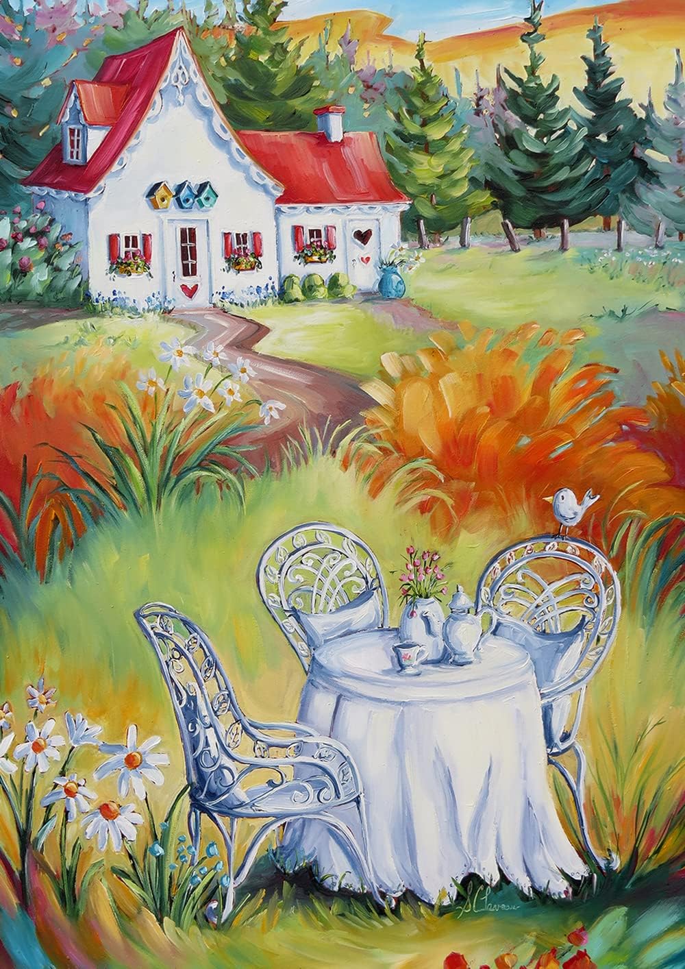 Amazon.com : Toland Home Garden 1012668 Cottage Tea Party Spring Flag ...