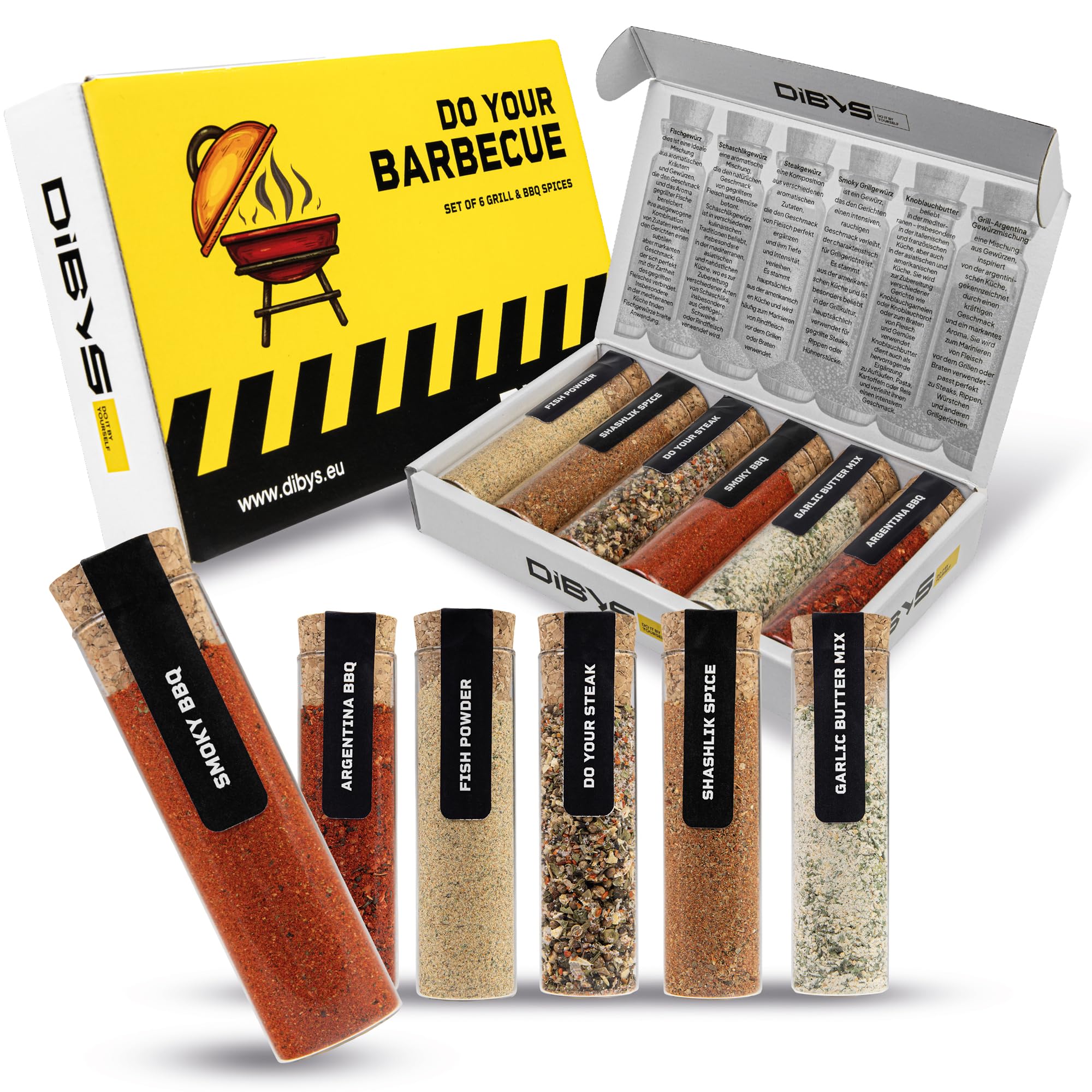 DIBYS BBQ Spices Gift Set for Men & Women | 6 BBQ Rubs and Spices for ...