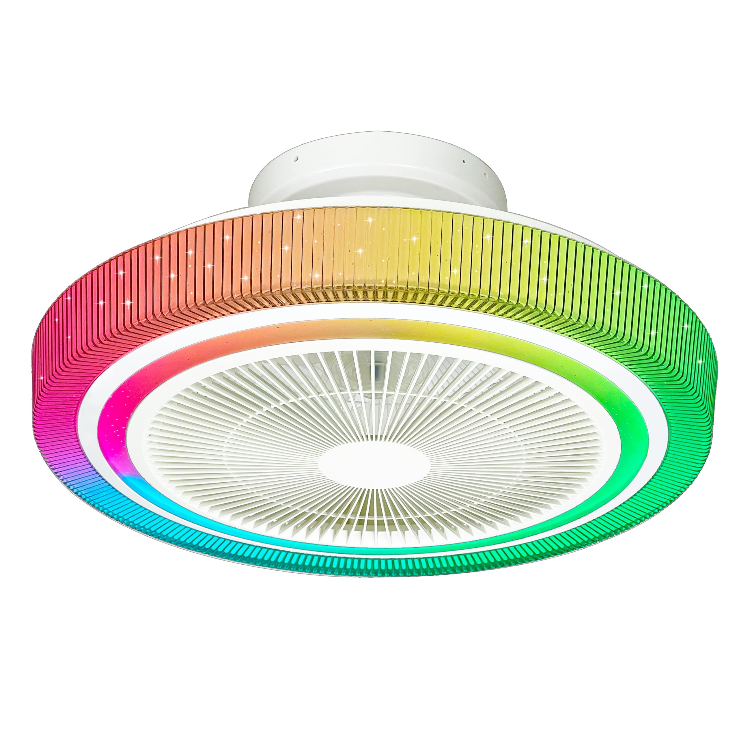 GESUM Ceiling Fan with Lights,20 Inch Low Profile RGB Ceiling Fan with ...