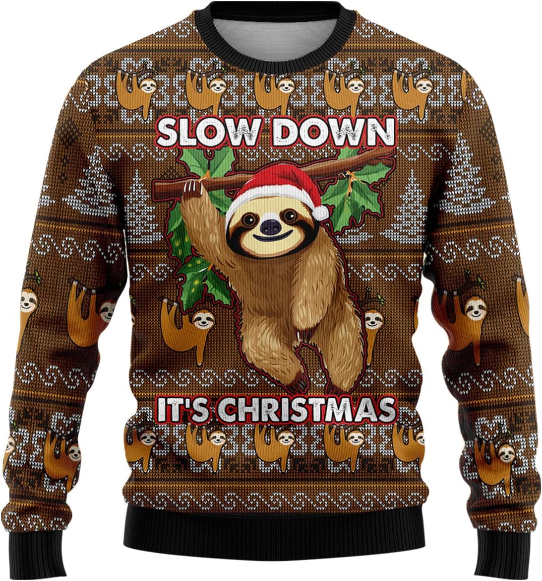 Men's Sloth Ugly Christmas Sweater Funny - Animal Womens Sweaters ...