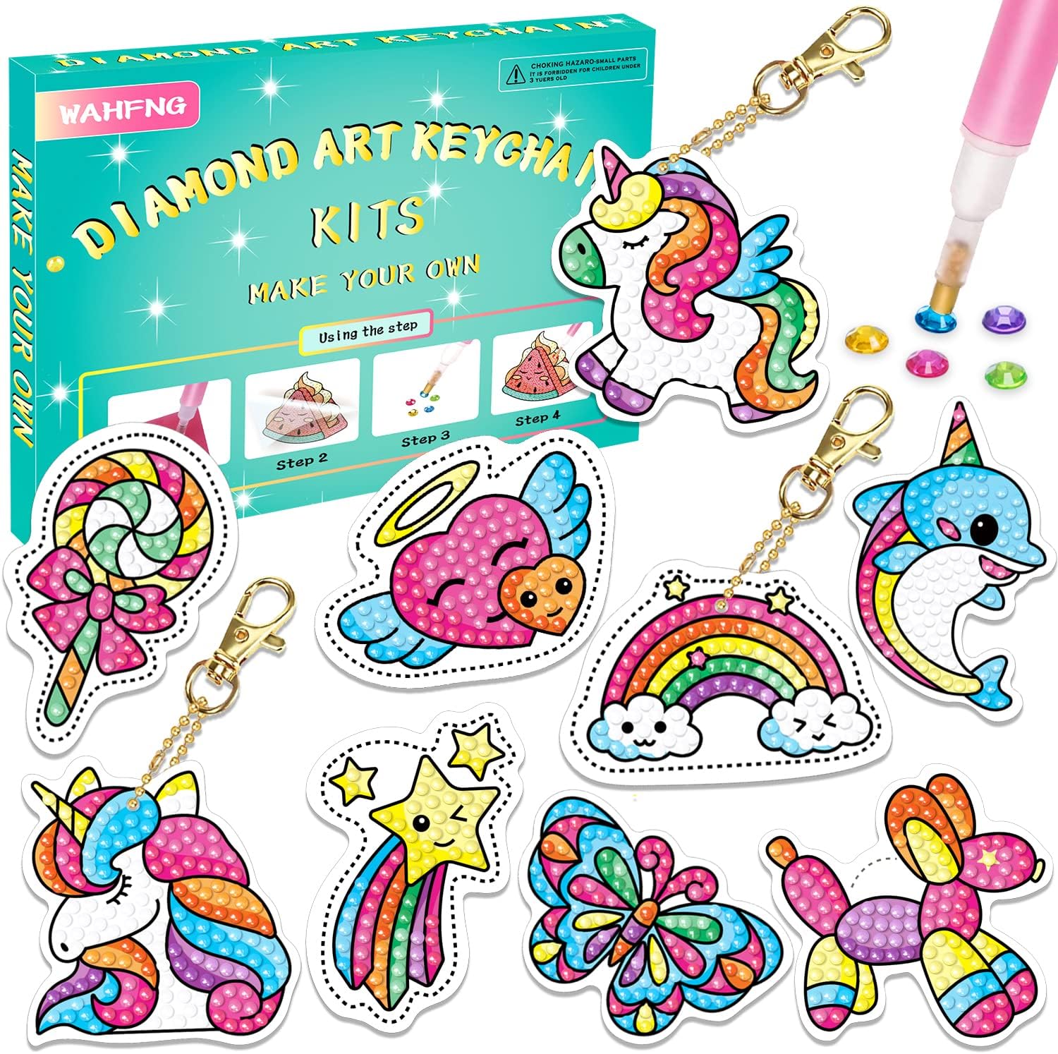 Amazon.com: WAHFNG Diamond Painting Kits for Kids - Make Your Own GEM ...