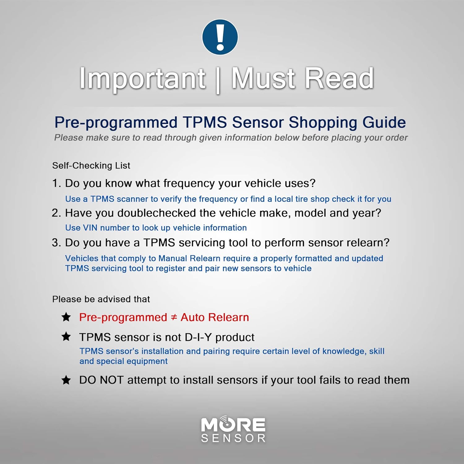 Sensor de presión de neumáticos MORESENSOR Compact PRO Series 433MHz TPMS Preprogramado para ...