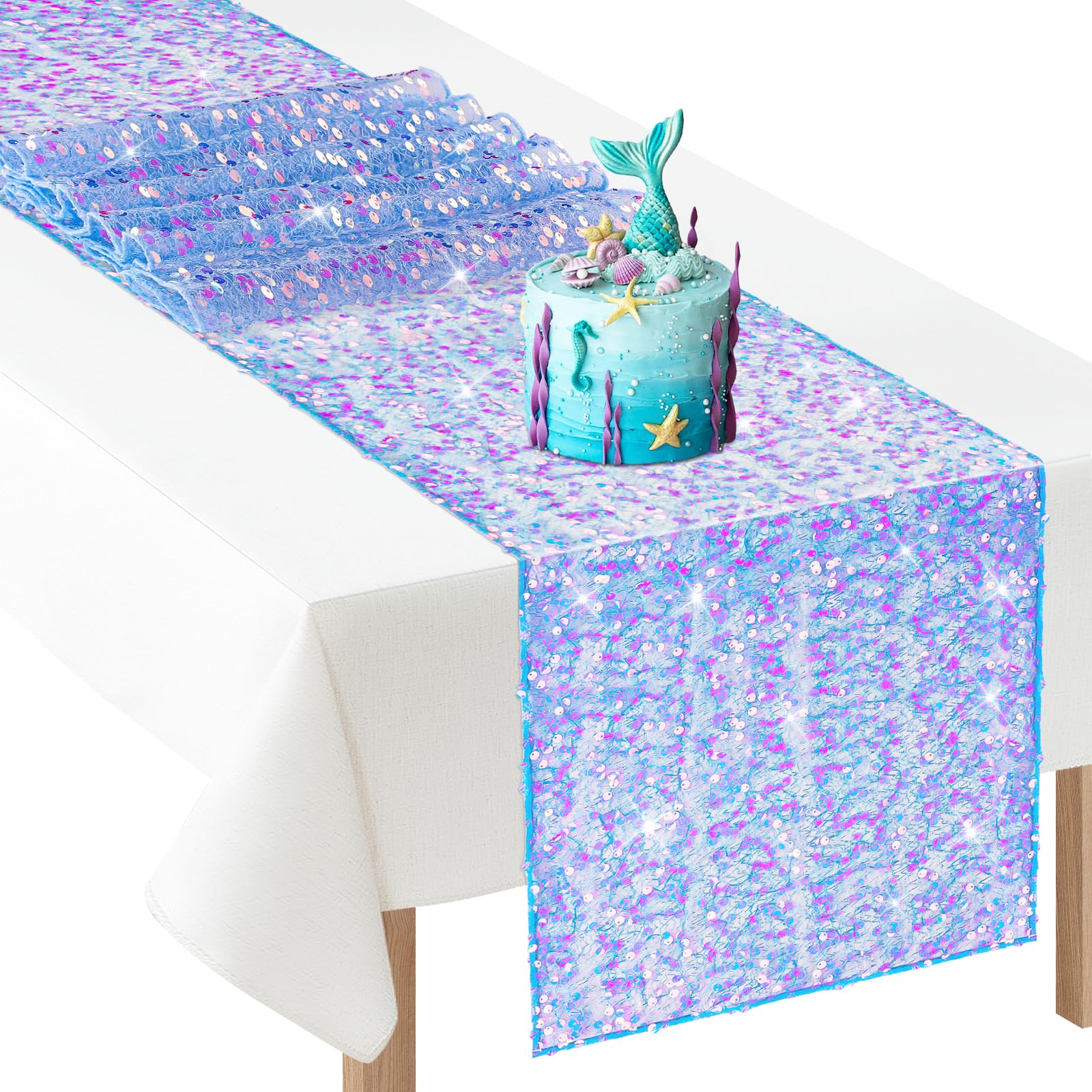Amazon.com: ALEXPRE 2 Pcs Iridescent Sequin Table Runner 12 x 72 Inch ...