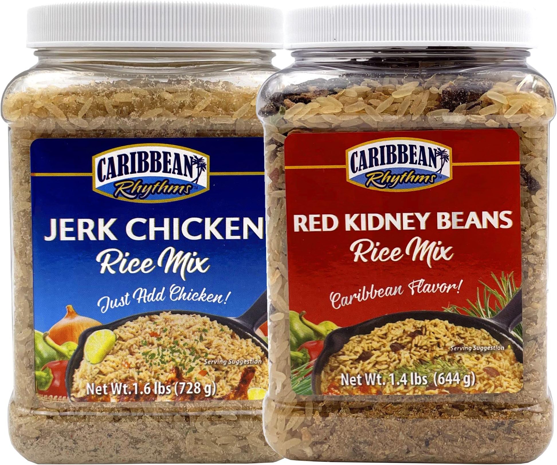 Amazon.com : Caribbean Rhythms Jerk Chicken Rice Mix, 1.6 lb + Red ...