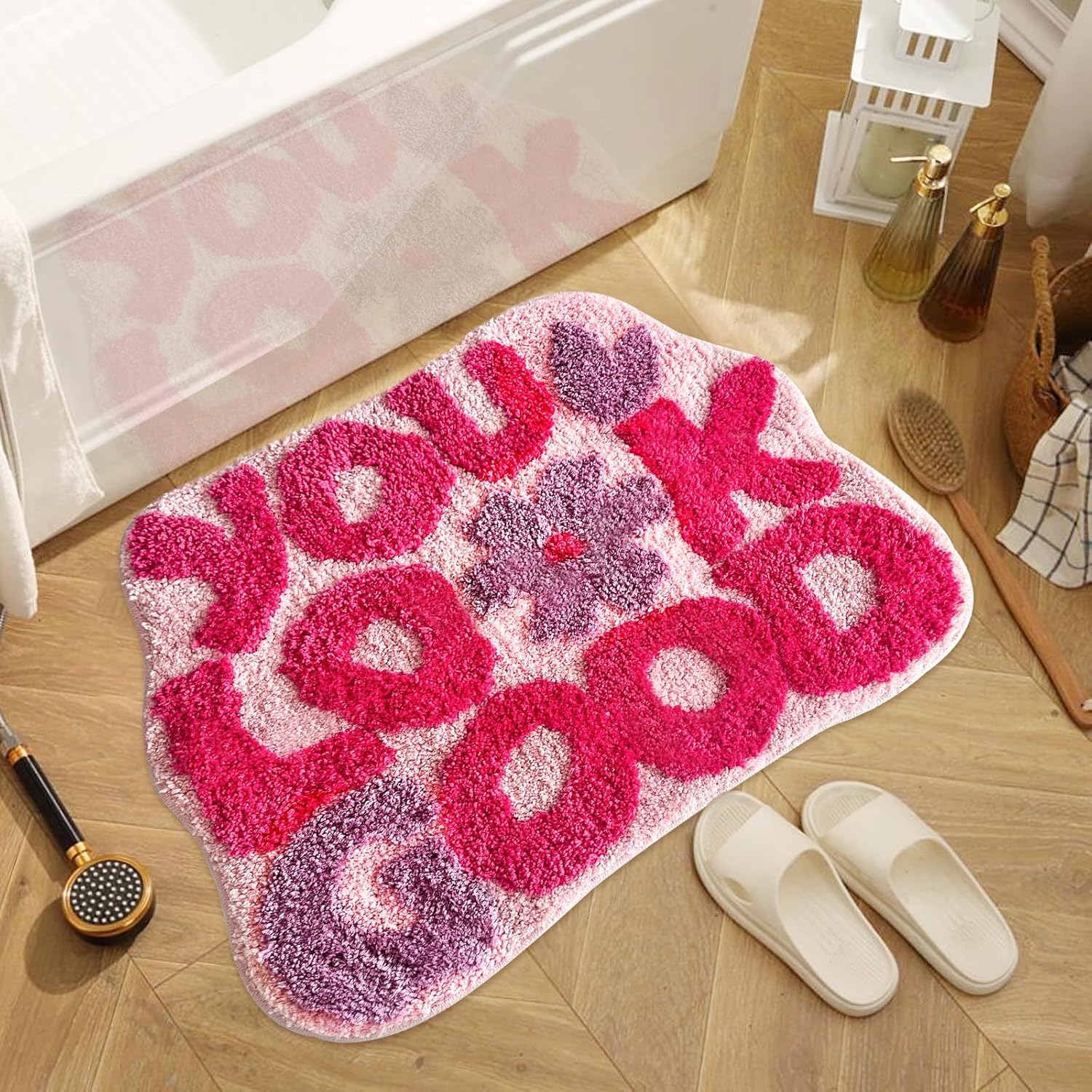 Amazon.com: TWWDE AUG You Look Good Bath Mat Hot Pink Bathroom Rugs Fun ...