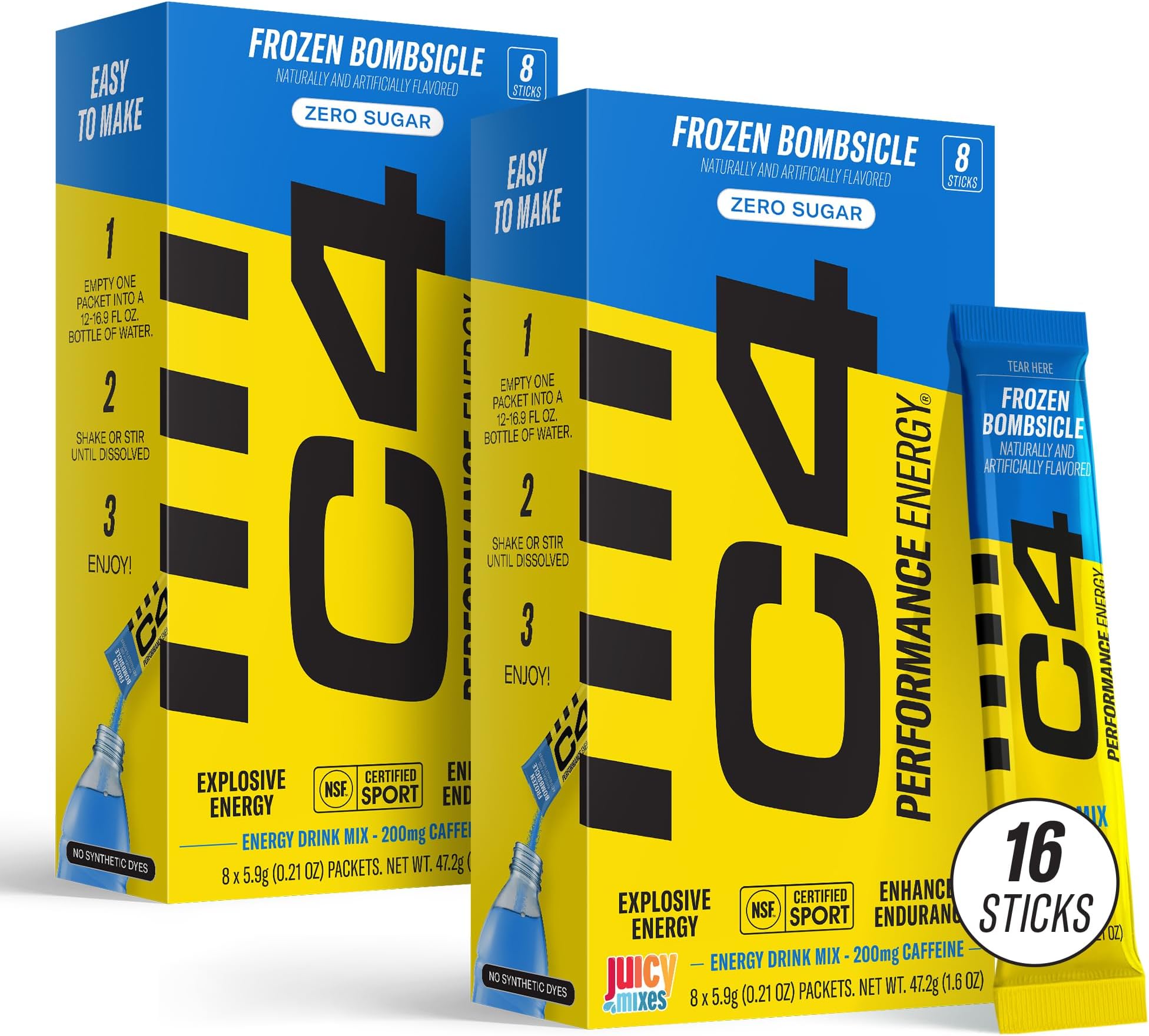 Amazon.com : C4 Performance Energy, Frozen Bombsicle Drink Mix, 200mg ...