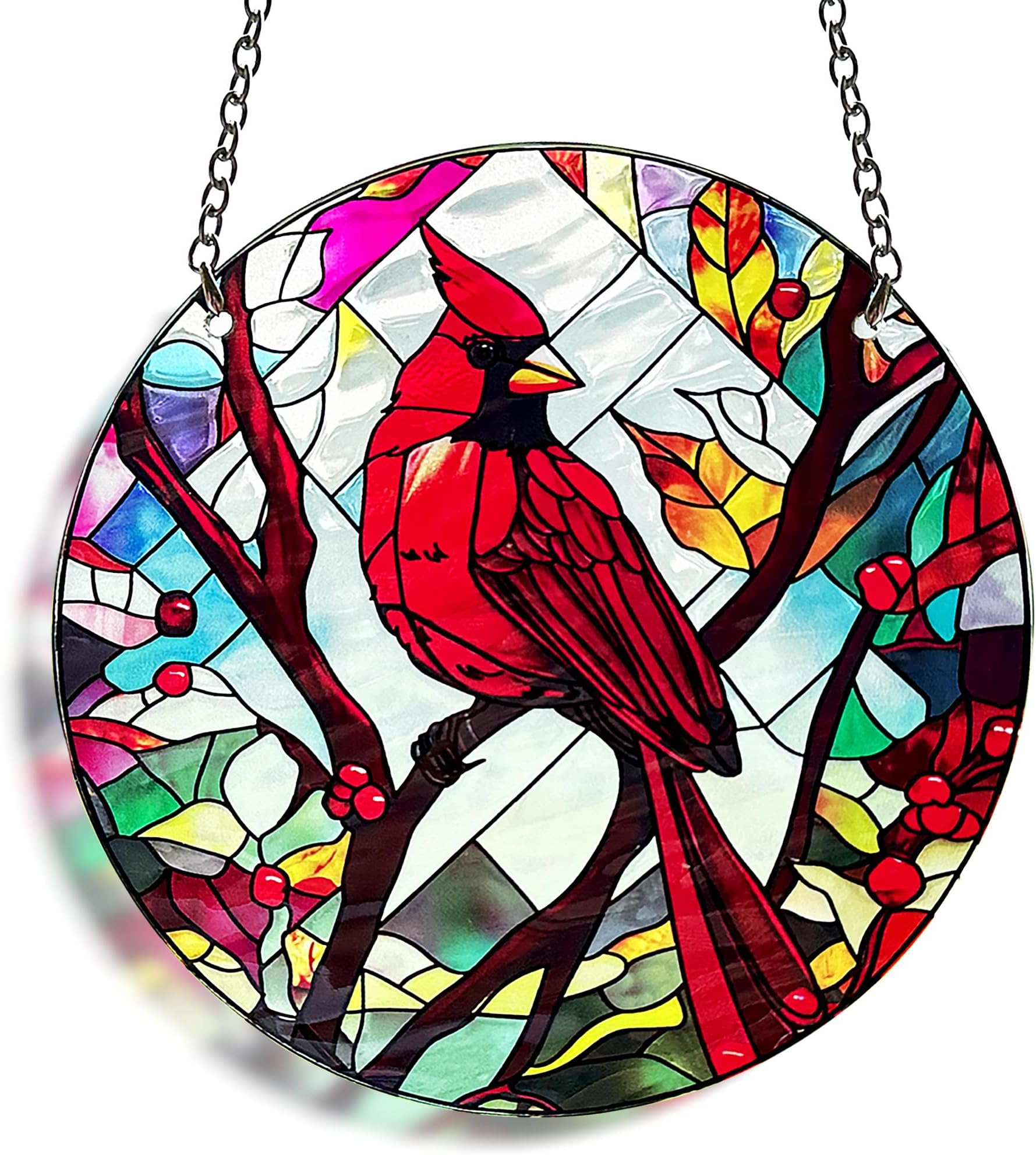 Amazon.com: Red Bird Memorial Suncatcher, Memorial Panel Glass Stained ...