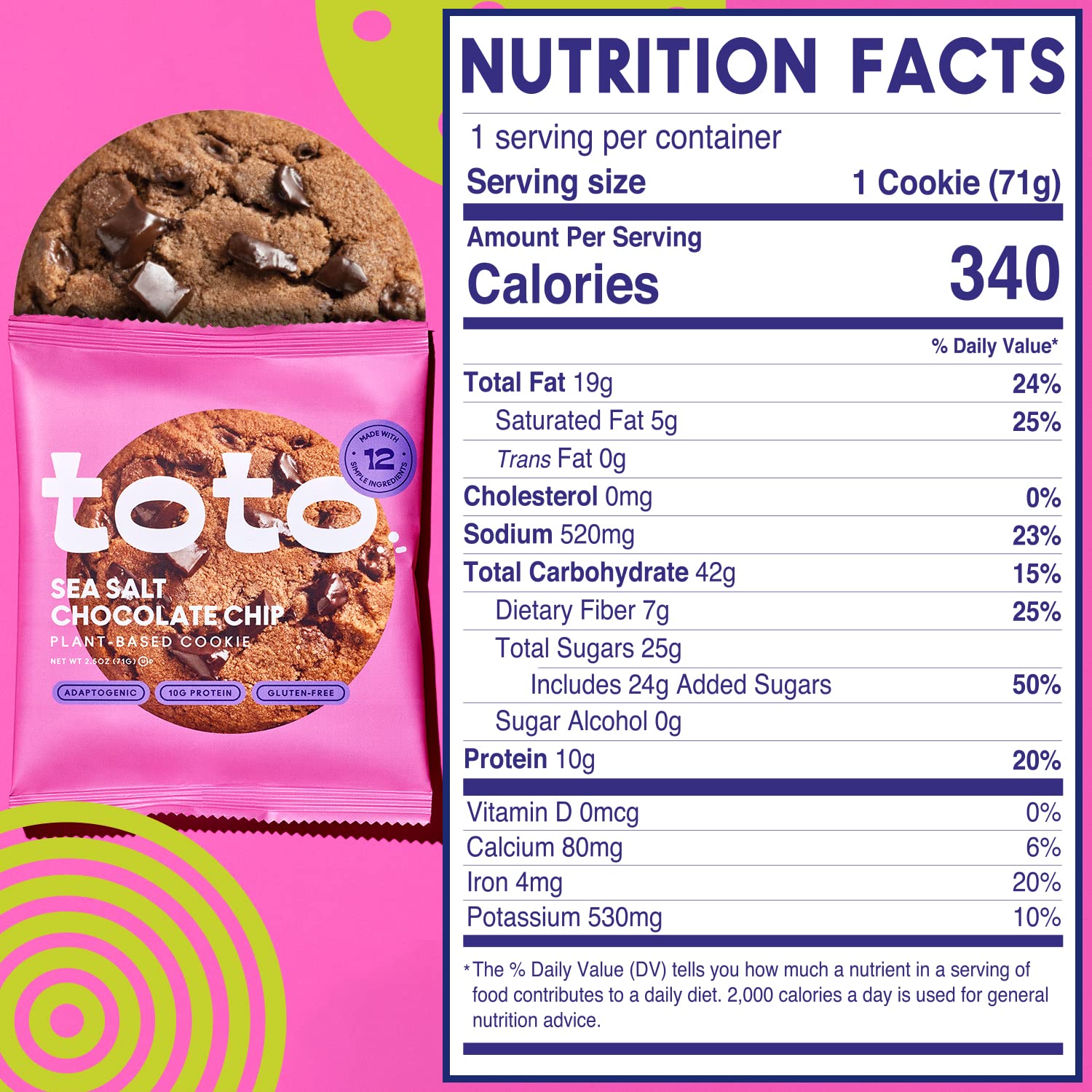 Snapklik.com : Toto Vegan Cookies, Sea Salt Chocolate Chip Cookie, High ...