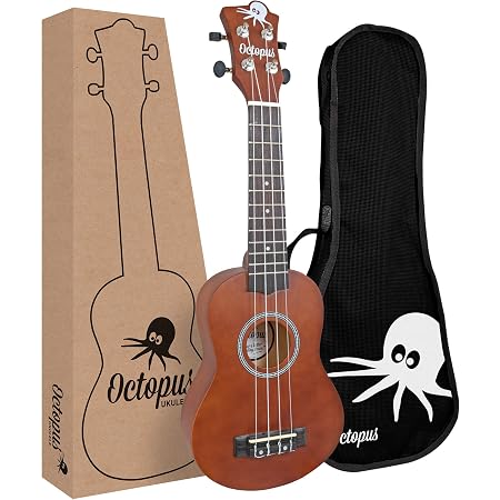 Octopus Ukulele UK200D-BR Ukelele soprano, marrón natural : Amazon.es ...