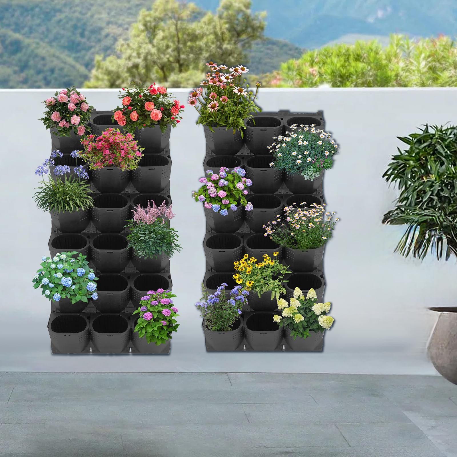 Railing Planter Self-Watering Wall Planter With 36 Pots - Vertical ...