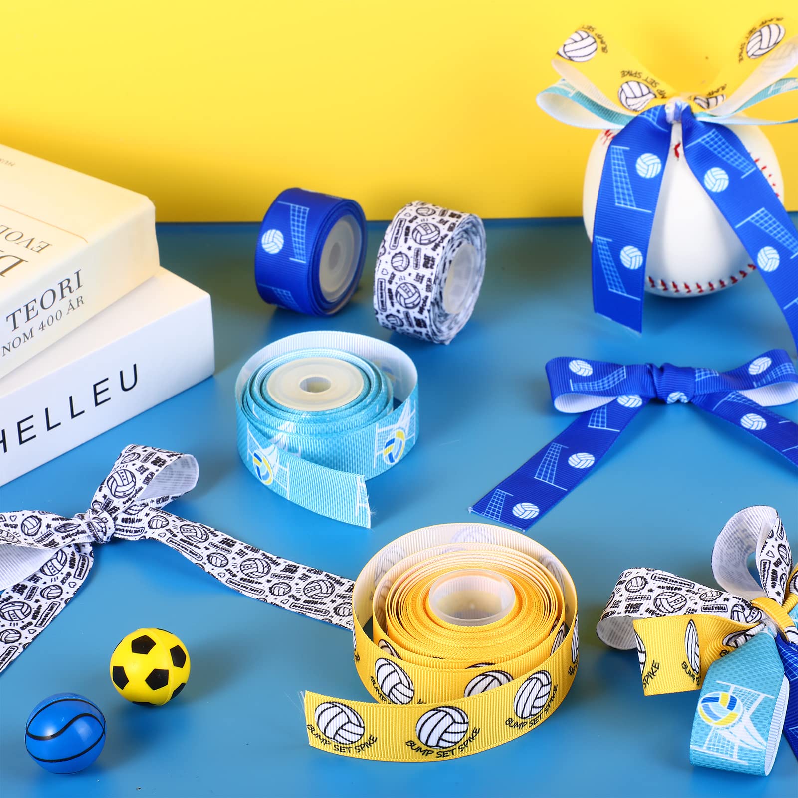 Snapklik.com : 4 Rolls 24 Yards Volleyball Craft Ribbon 7/8 Inch ...