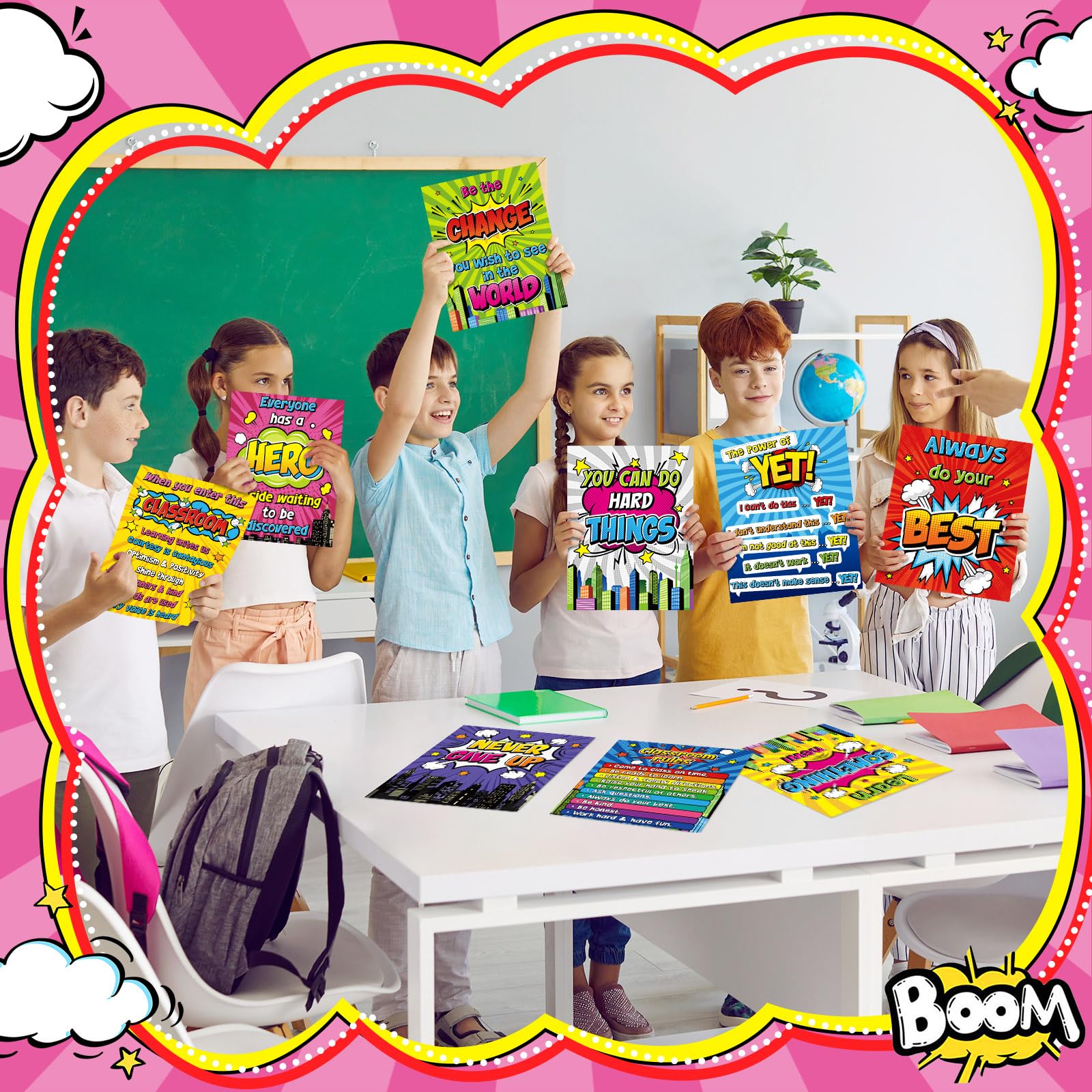 Snapklik.com : 9 Pcs Hero Motivational Posters - Classroom Decorations ...