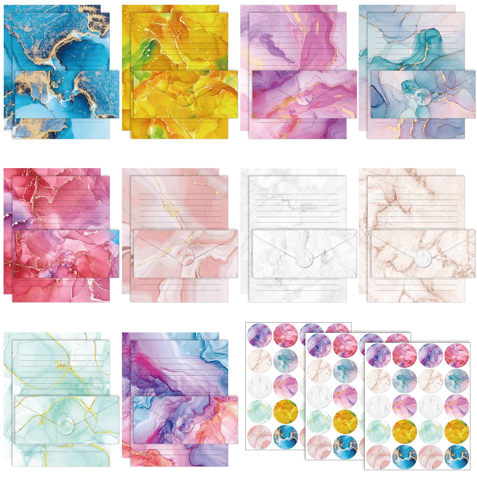 Amazon.com : TaoBary 160 Packs Stationery Paper Set (50 Double Sided ...