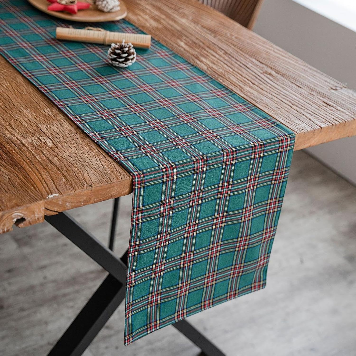 Amazon.com: Waindark Green Summer Linen Table Runner, Boho Coffee ...