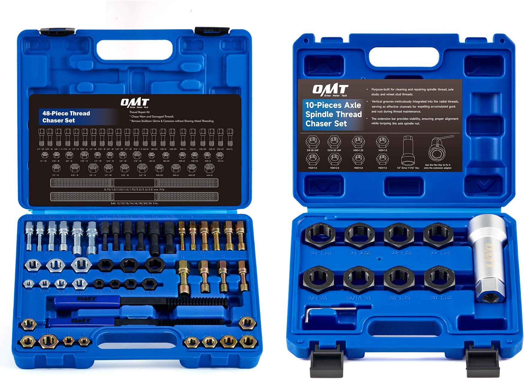 Amazon.com: Orion Motor Tech 48 Piece Thread Chaser Set with 22 Taps 24 ...