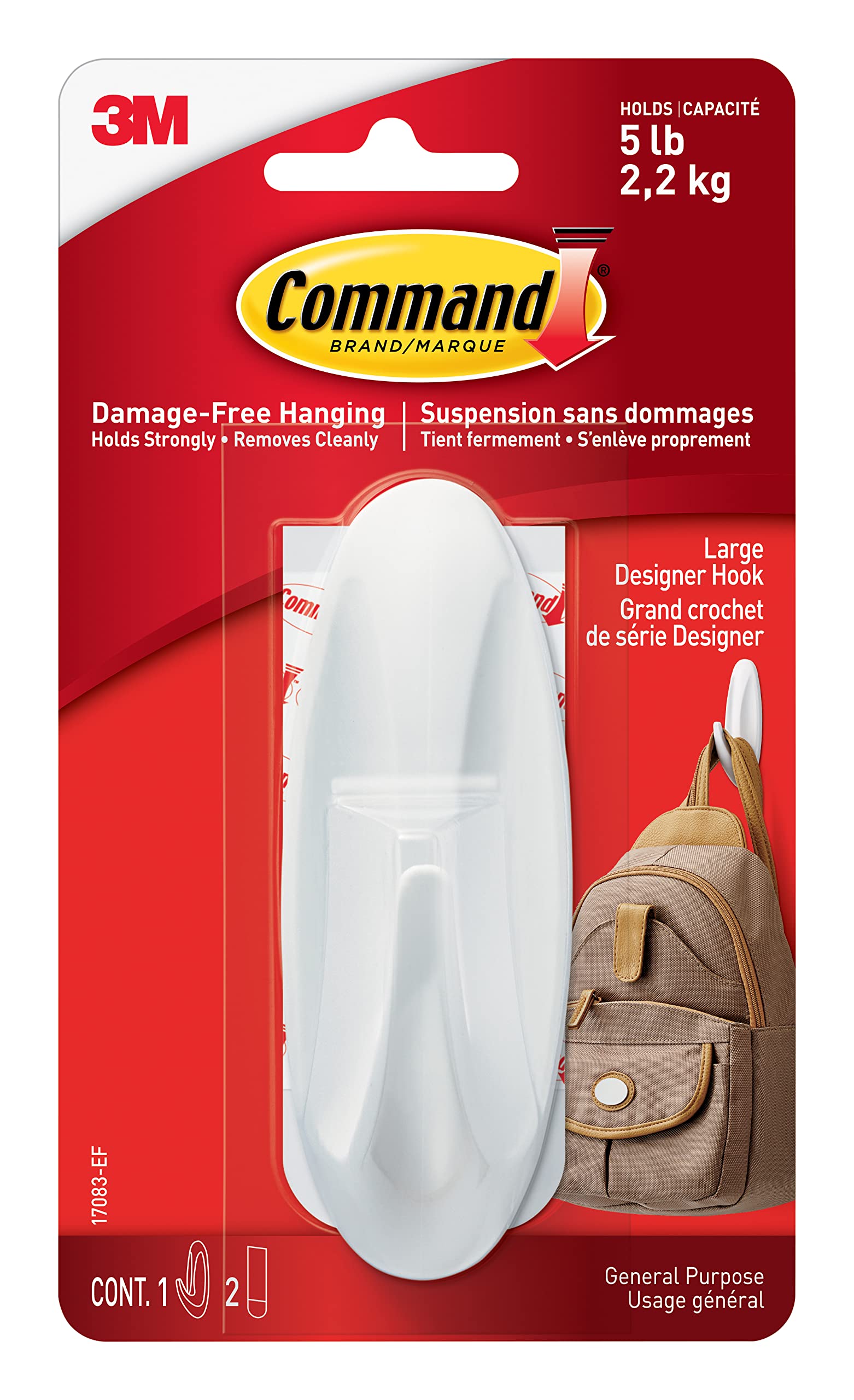 Command 17083 Designer Large Plastic Hook, 1 Hook 2 Strips" : Amazon.ca ...