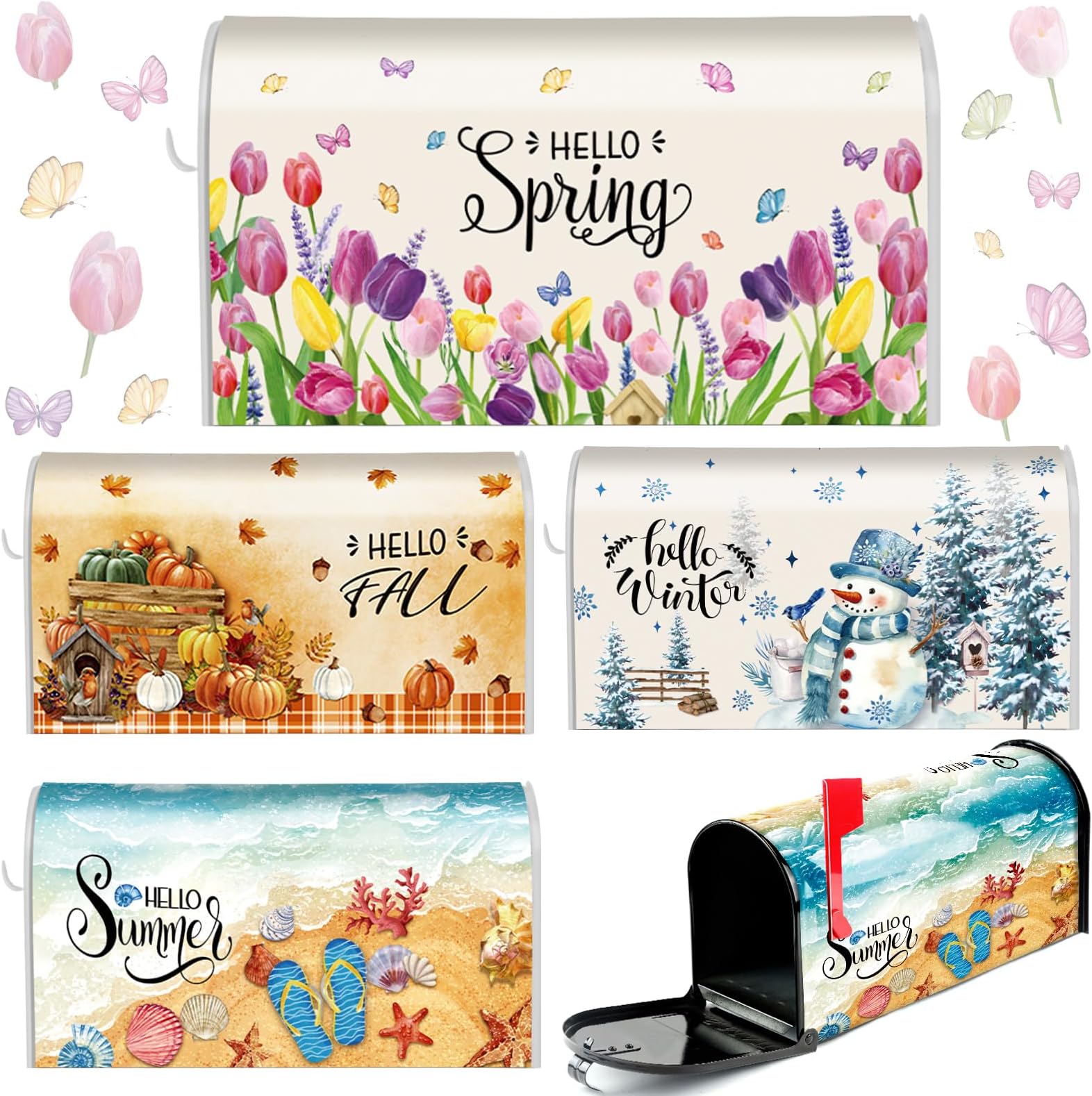 Amazon.com: 4Pcs Seasonal Magnetic Mailbox Covers Decorations - Spring ...