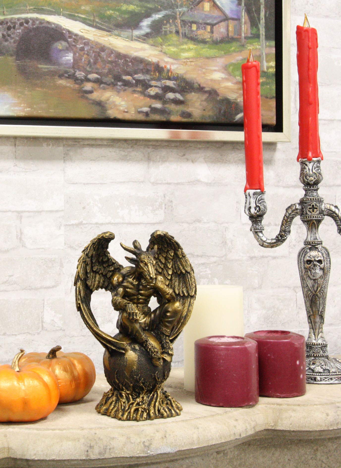 Ebros Gift Sabbatic Goat The Thinker Baphomet Sitting On The Globe ...