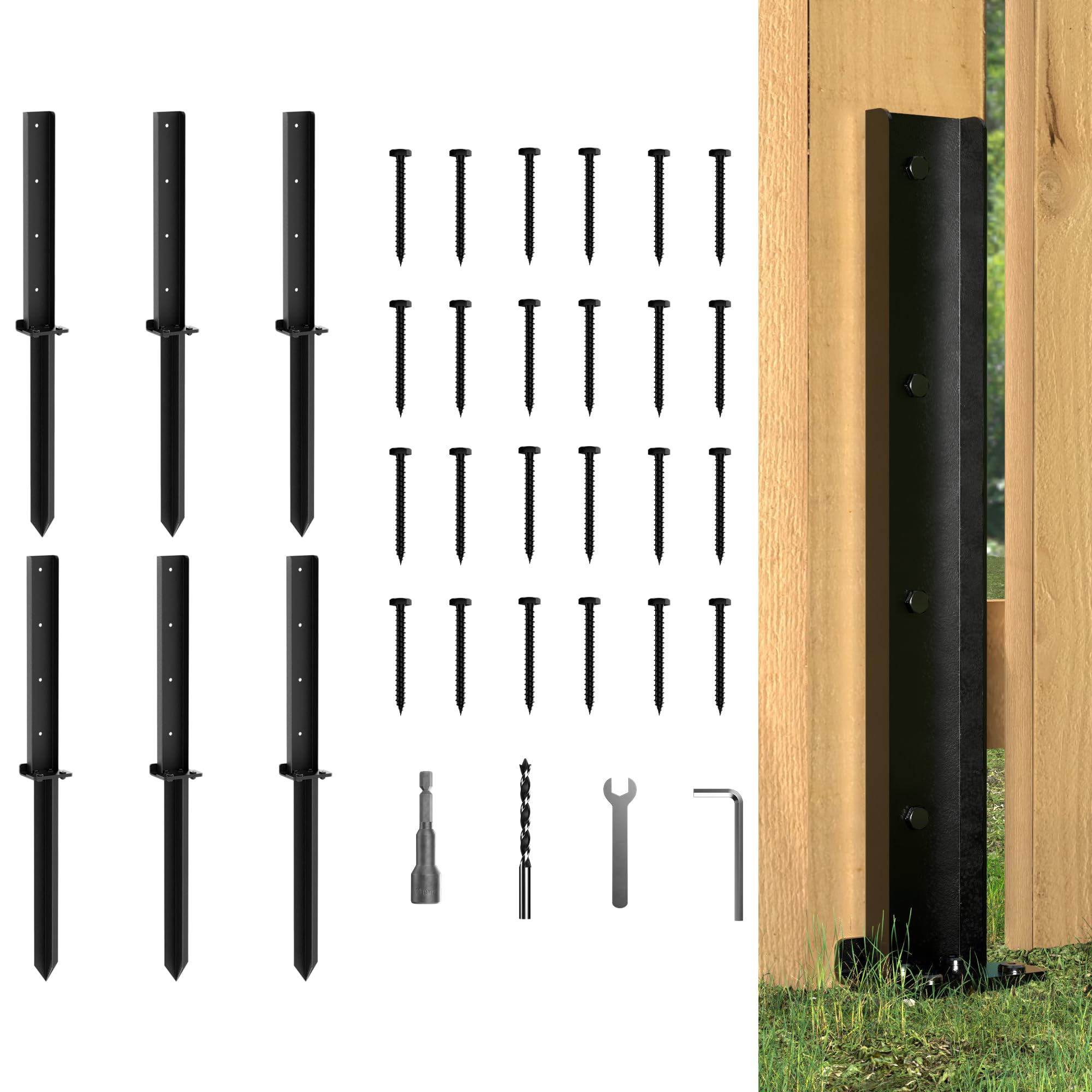 Snapklik.com : SKYSEN 6 Pack Fence Post Repair Kit, Stabilizer